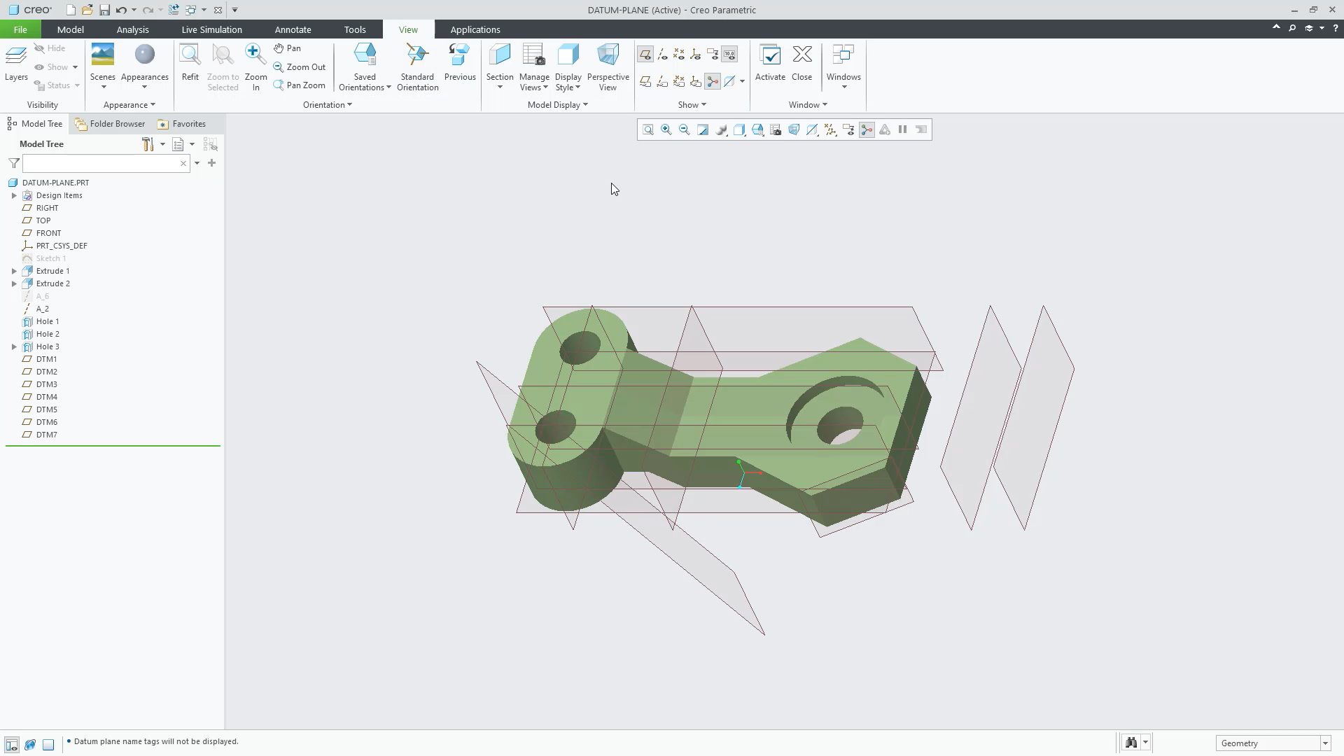Create Datum Planes | tutorial | PTC Learning Connector