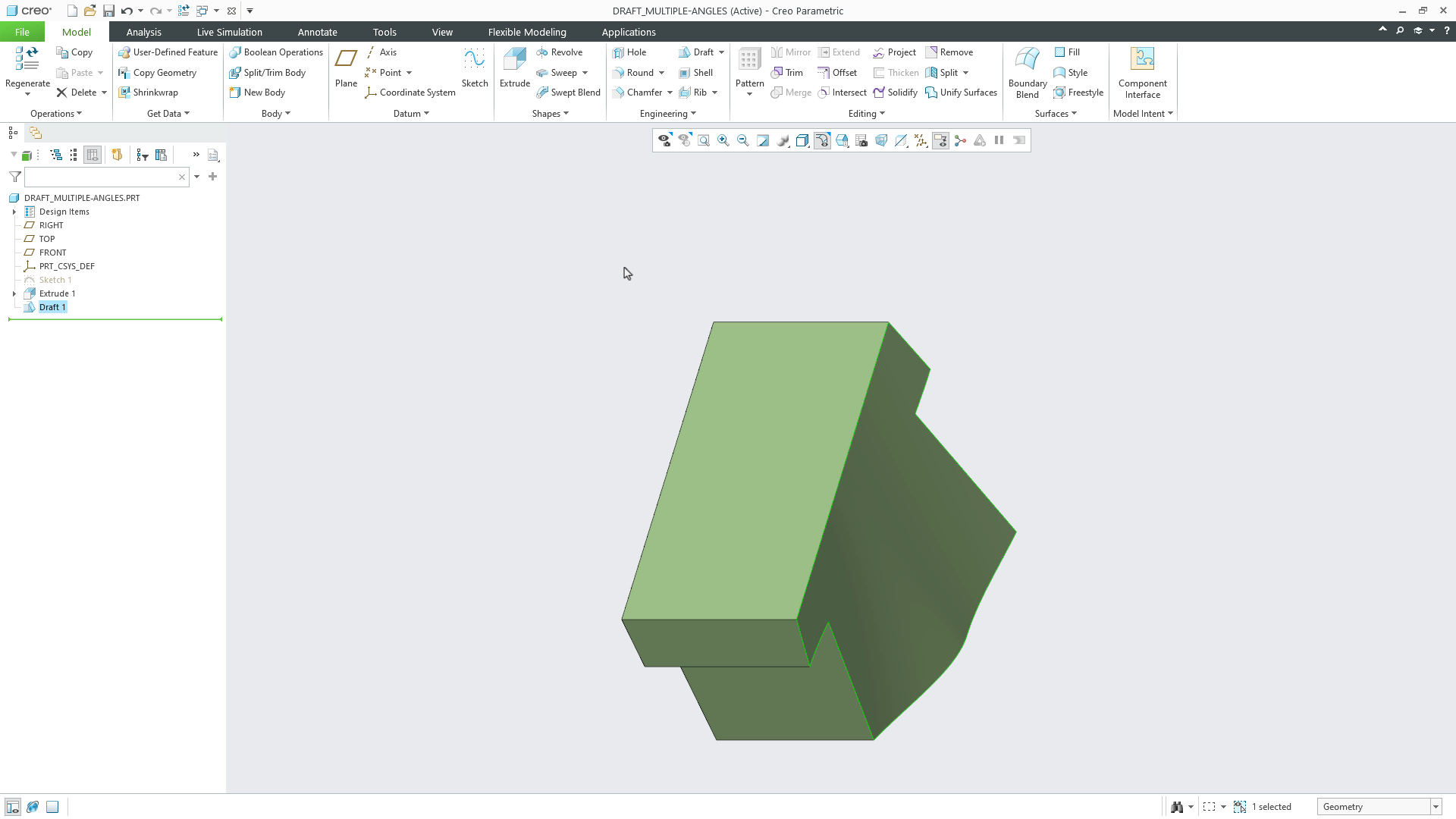 Create Drafts with Multiple Angles | tutorial | PTC Learning Connector