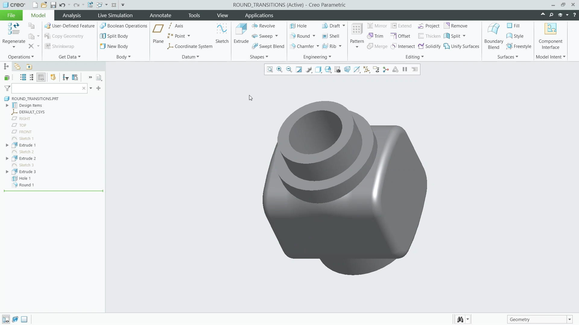 Use Round Transitions | tutorial | PTC Learning Connector