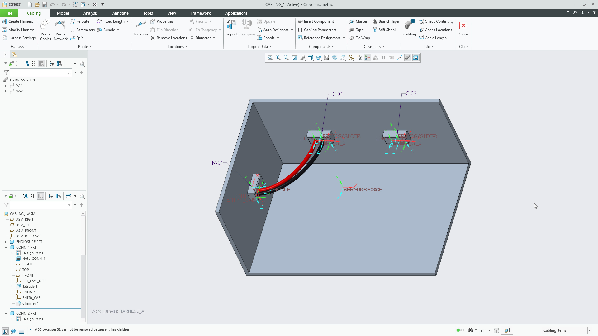 Route Wires Using Simple Route | tutorial | PTC Learning Connector