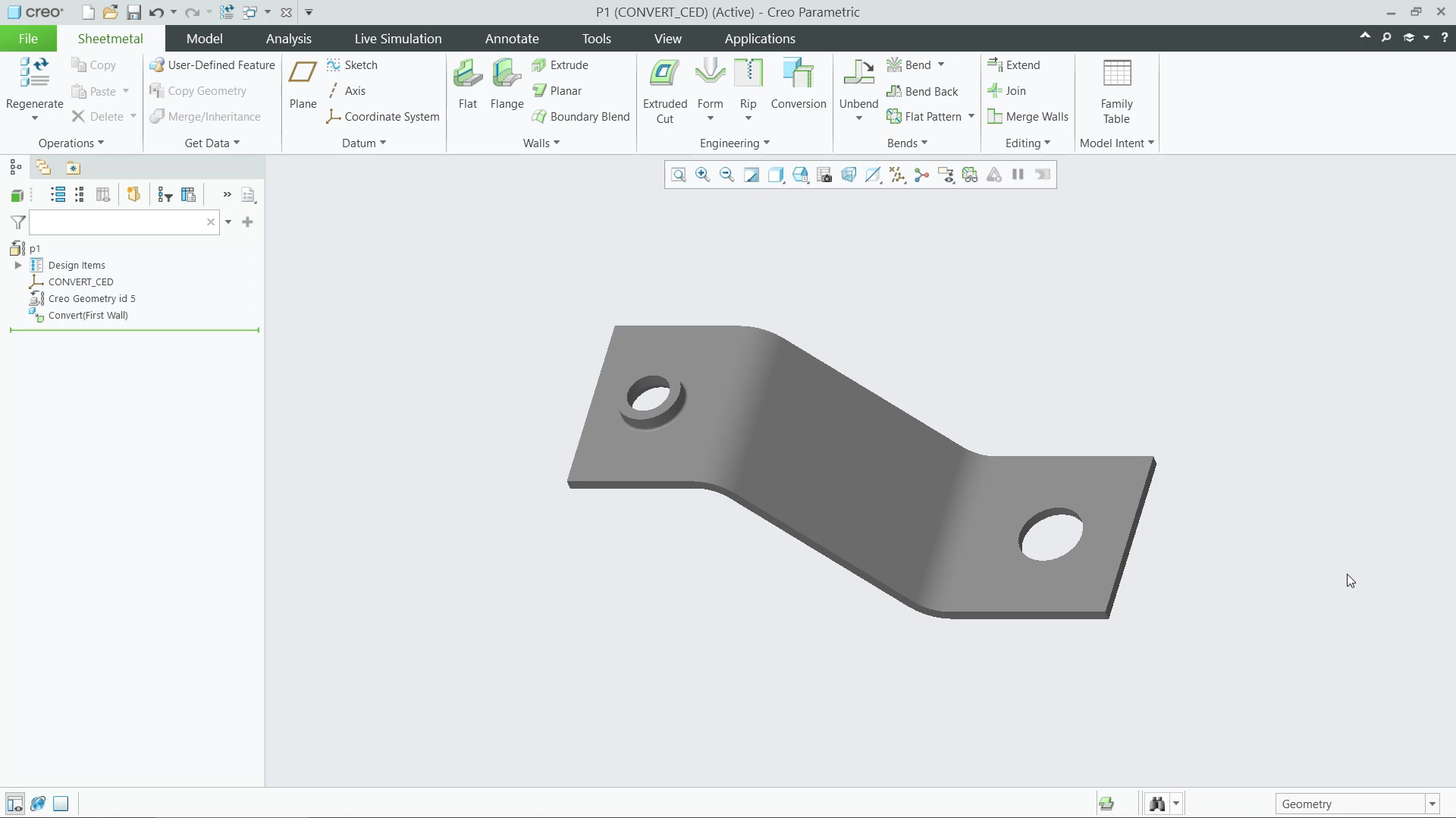 Convert Solid Models to Sheetmetal | tutorial | PTC Learning Connector