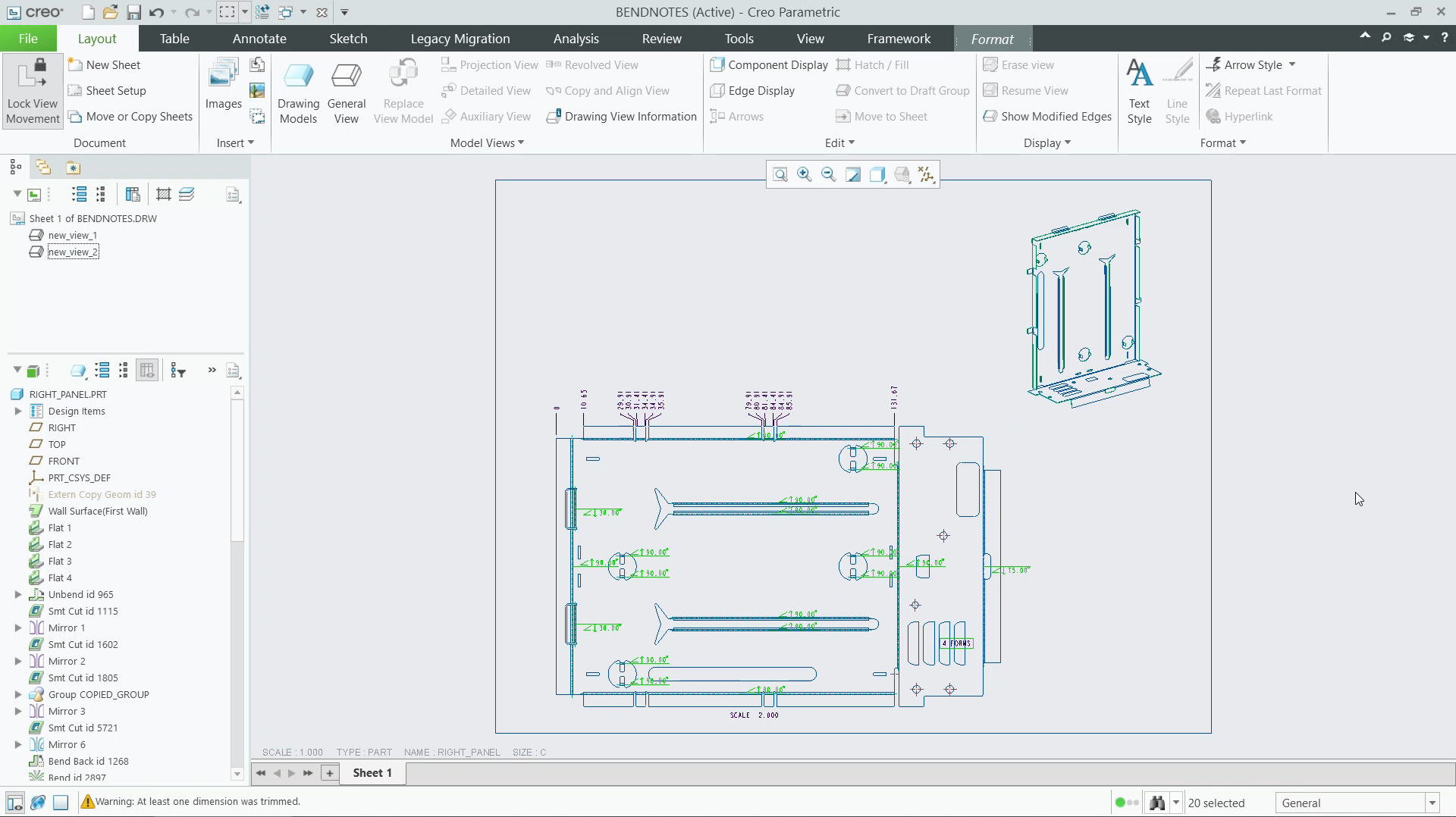 Bend Line Notes | tutorial | PTC Learning Connector