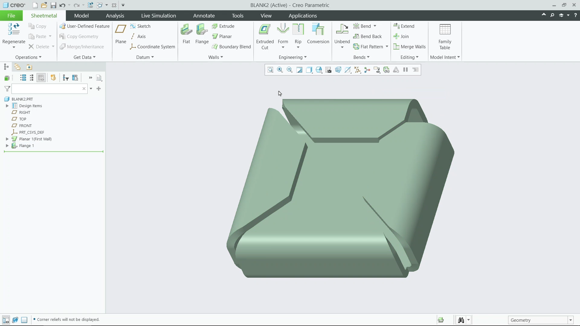 Use Flange Walls | tutorial | PTC Learning Connector