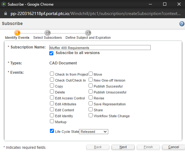 Use Subscriptions for Release Notification | tutorial | PTC Learning Connector