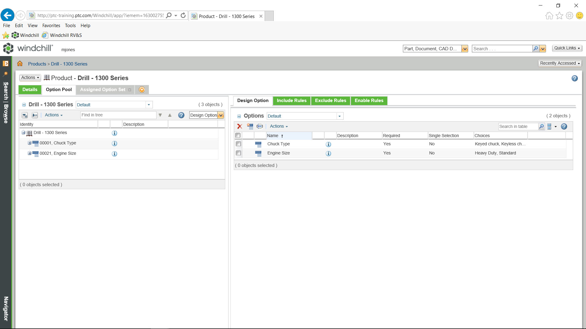 Manage Options in an Option Pool | tutorial | PTC Learning Connector