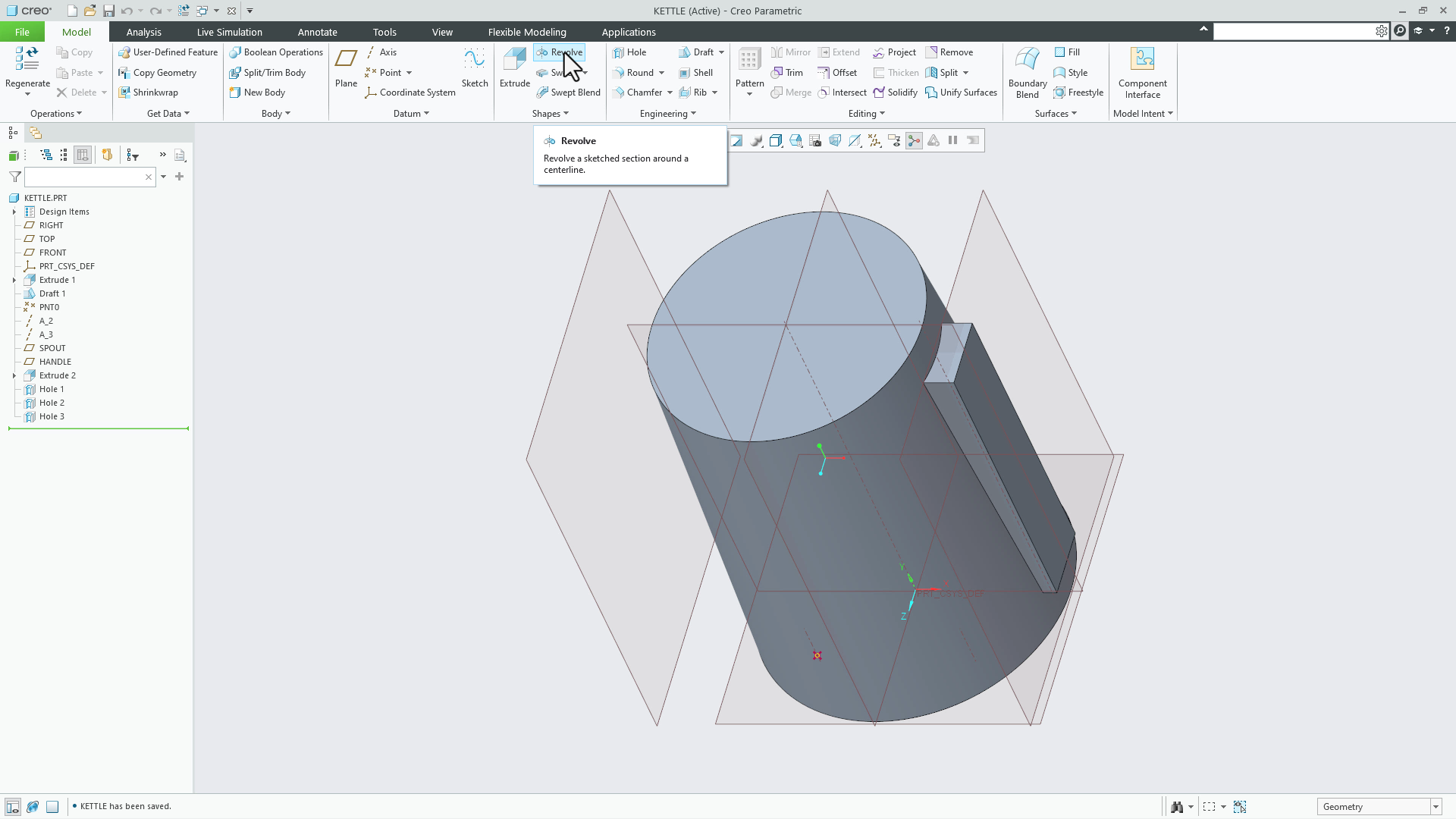 Use the Revolve Tool | tutorial | PTC Learning Connector