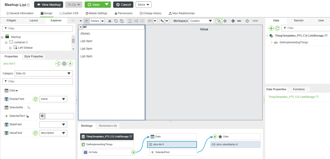 Use a List Widget | tutorial | PTC Learning Connector