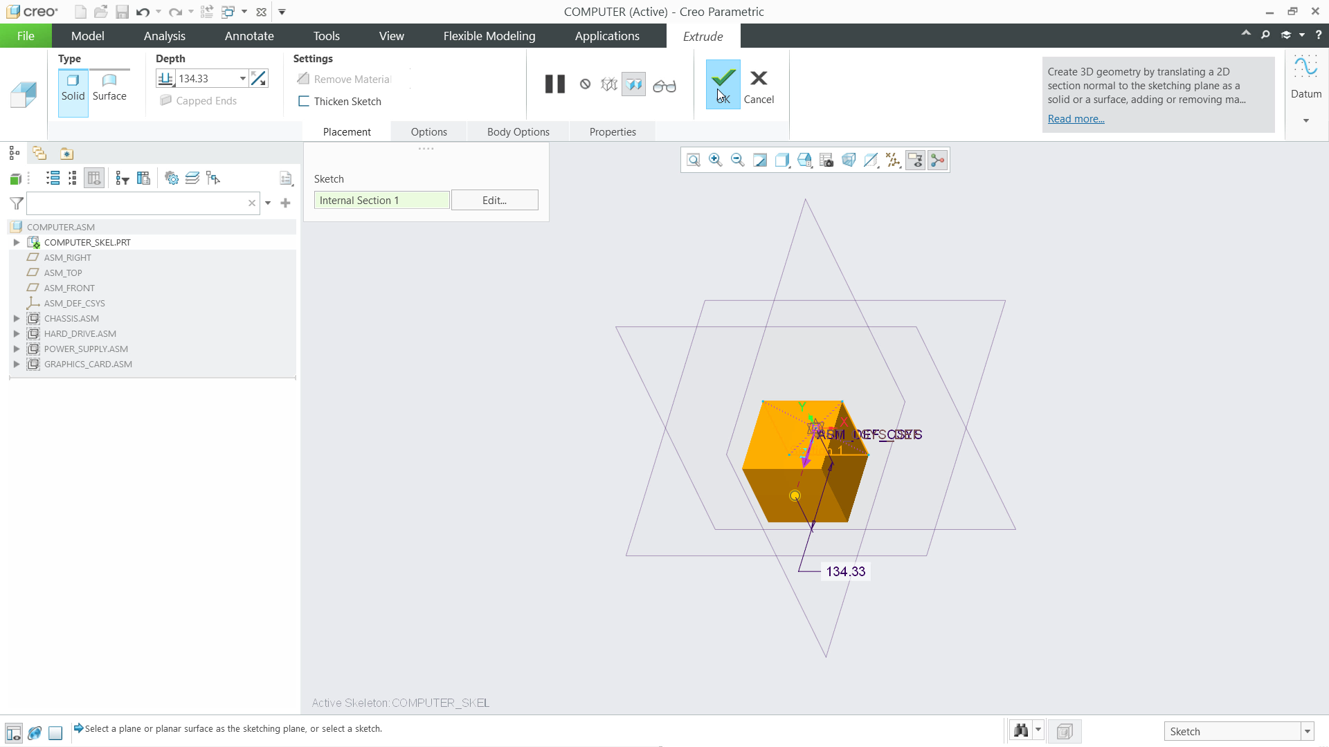 Intro to Top Down Design Skeleton Models | tutorial | PTC Learning Connector
