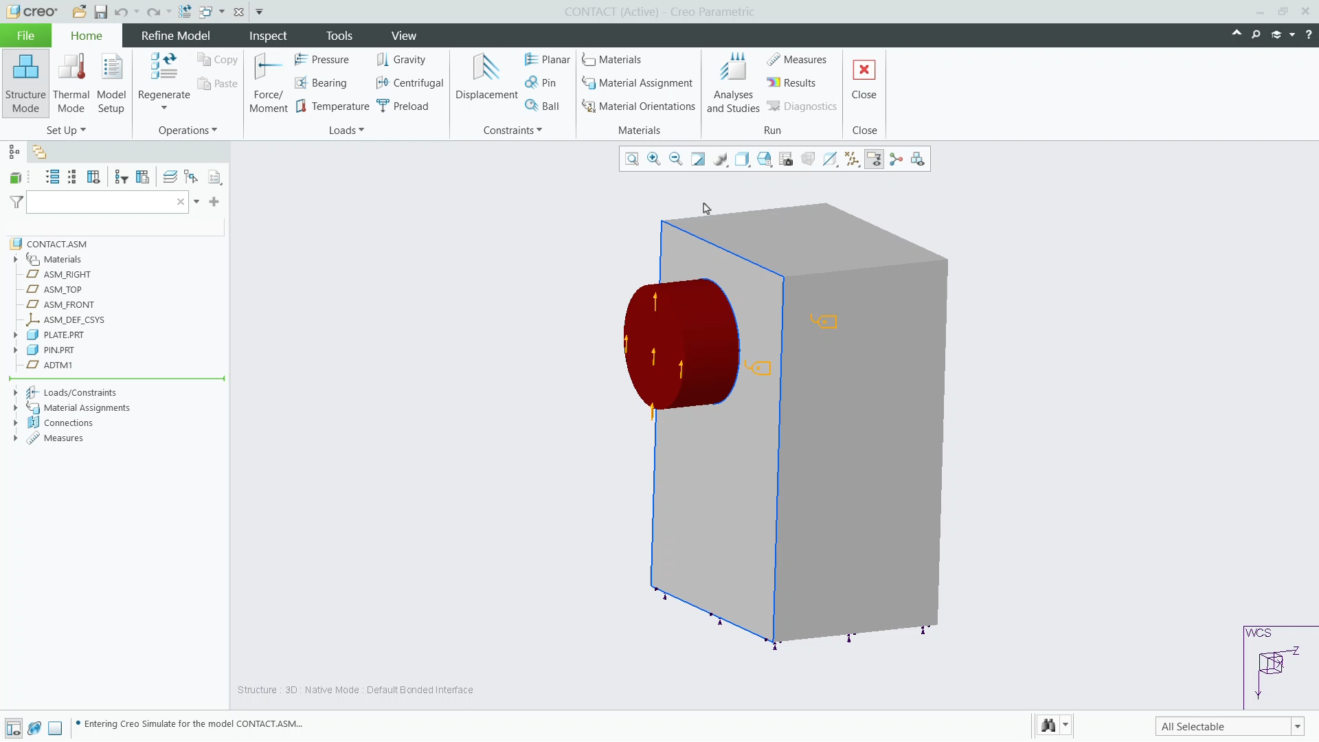 Understand Contact Analysis | tutorial | PTC Learning Connector