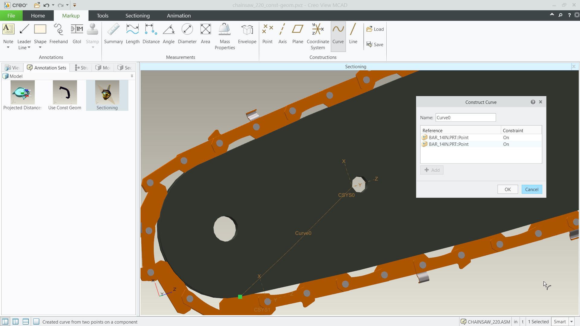 Create a Construction Curve | tutorial | PTC Learning Connector