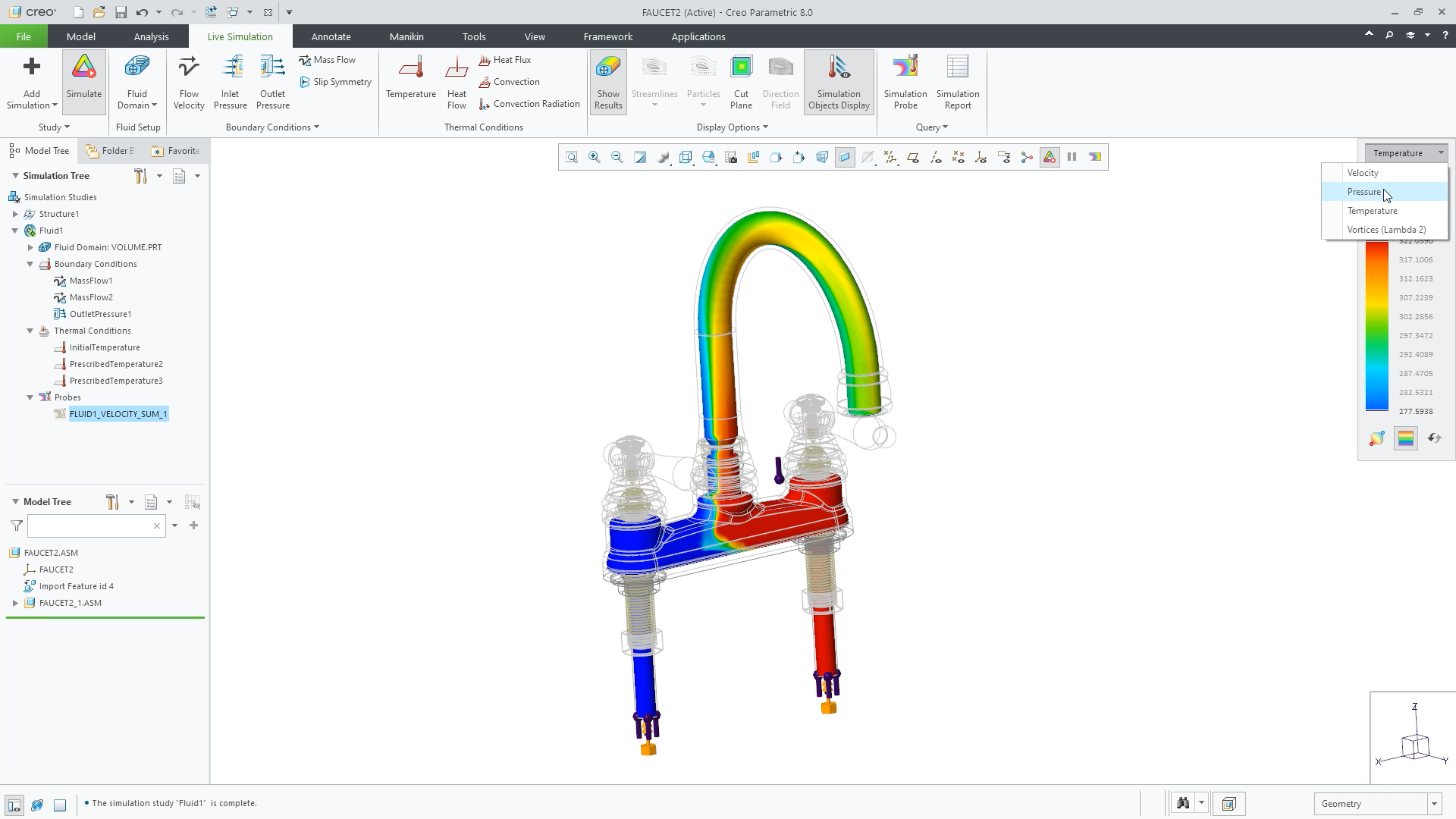 Analyze the CSL Steady-State Fluids Analysis | tutorial | PTC Learning Connector