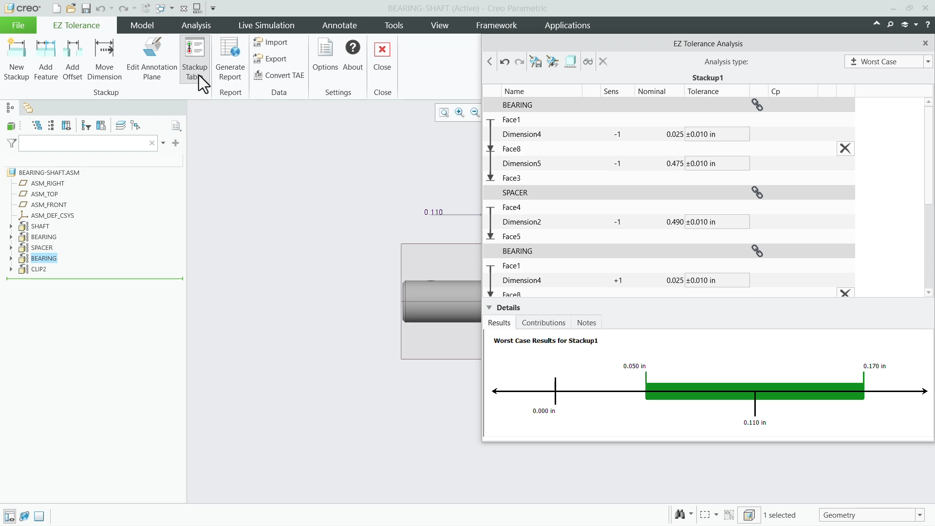 Create an Automatic Tolerance Stackup | tutorial | PTC Learning Connector