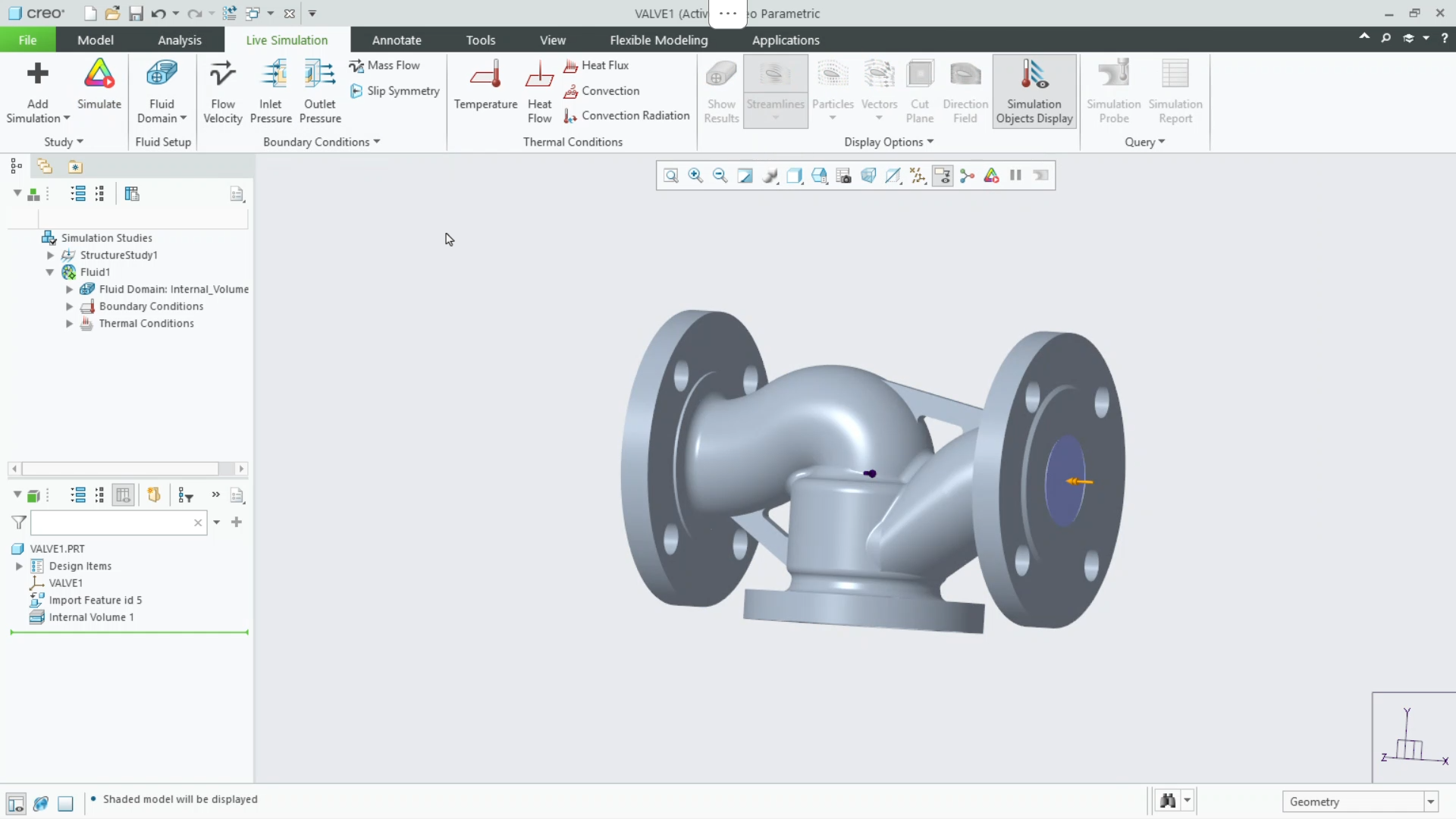 Set Up and Run a Fluids Simulation | tutorial | PTC Learning Connector
