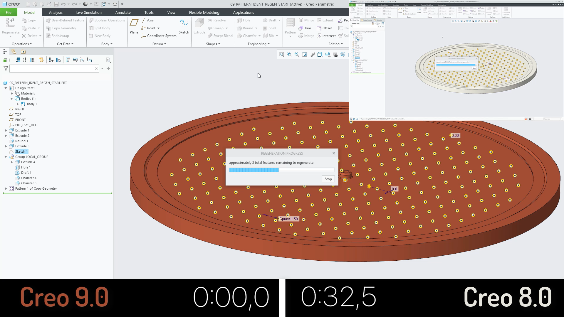 Geometry Pattern Performance Enhancements | tutorial | PTC Learning Connector