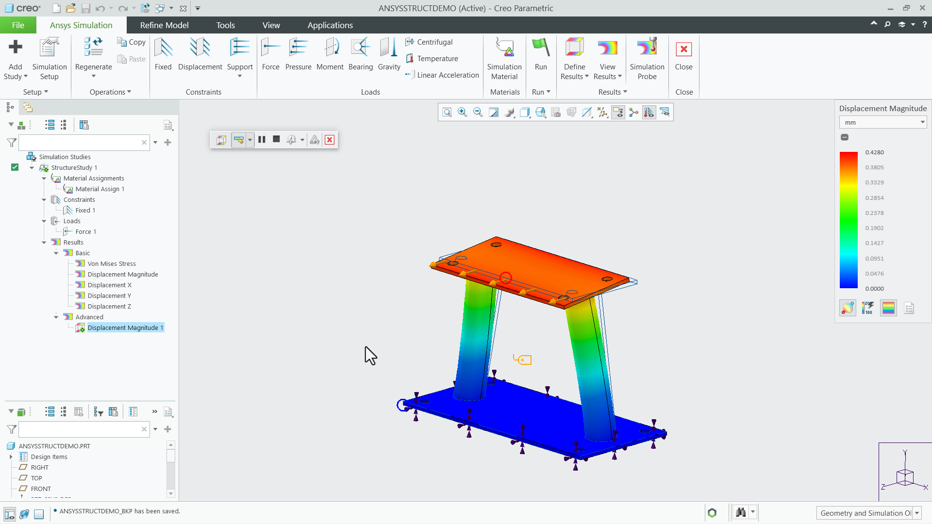 Creo Ansys Simulation – Structural Simulation | tutorial | PTC Learning Connector