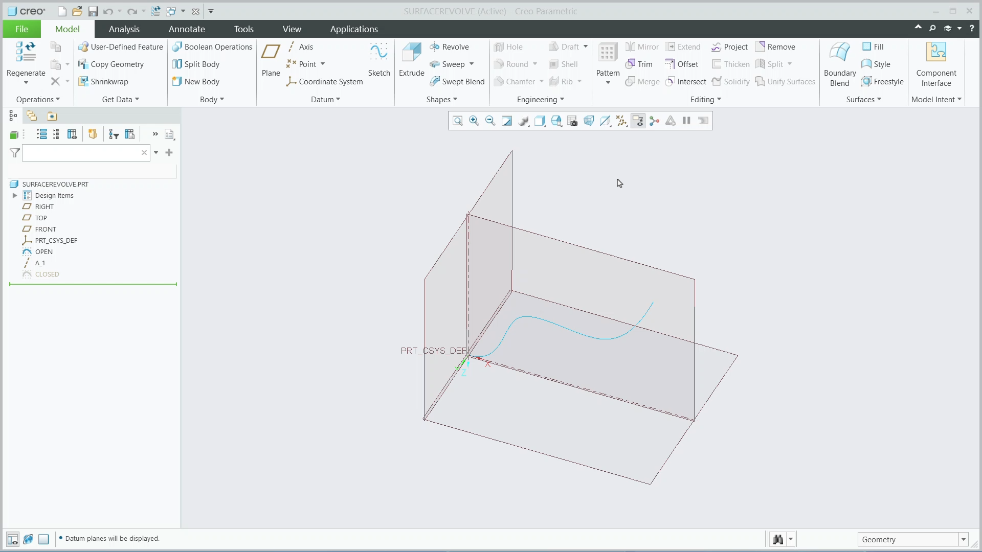 Surface Revolve Features | tutorial | Playlist | PTC Learning Connector