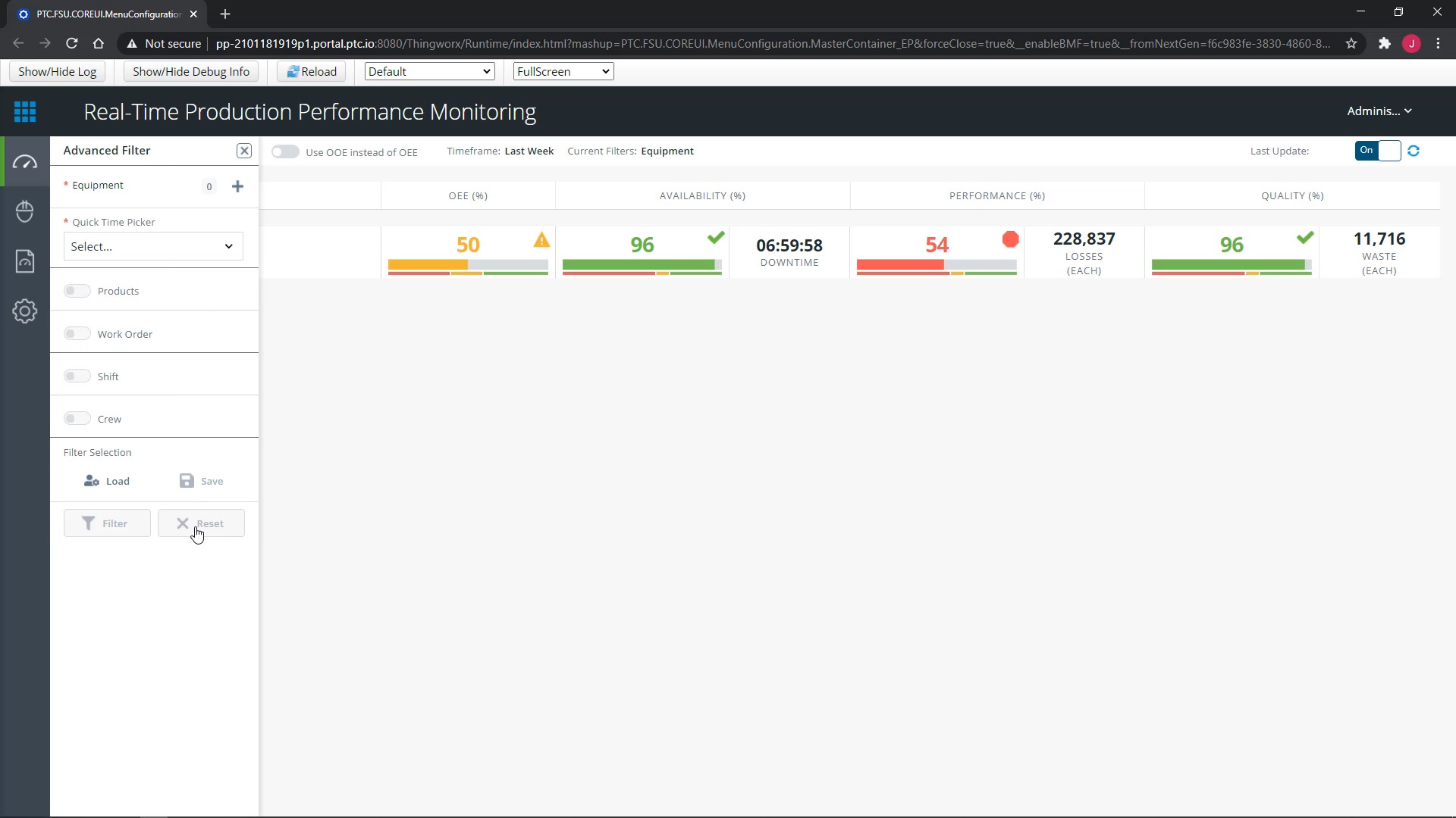 Display Equipment in the KPI Dashboard | tutorial | PTC Learning Connector