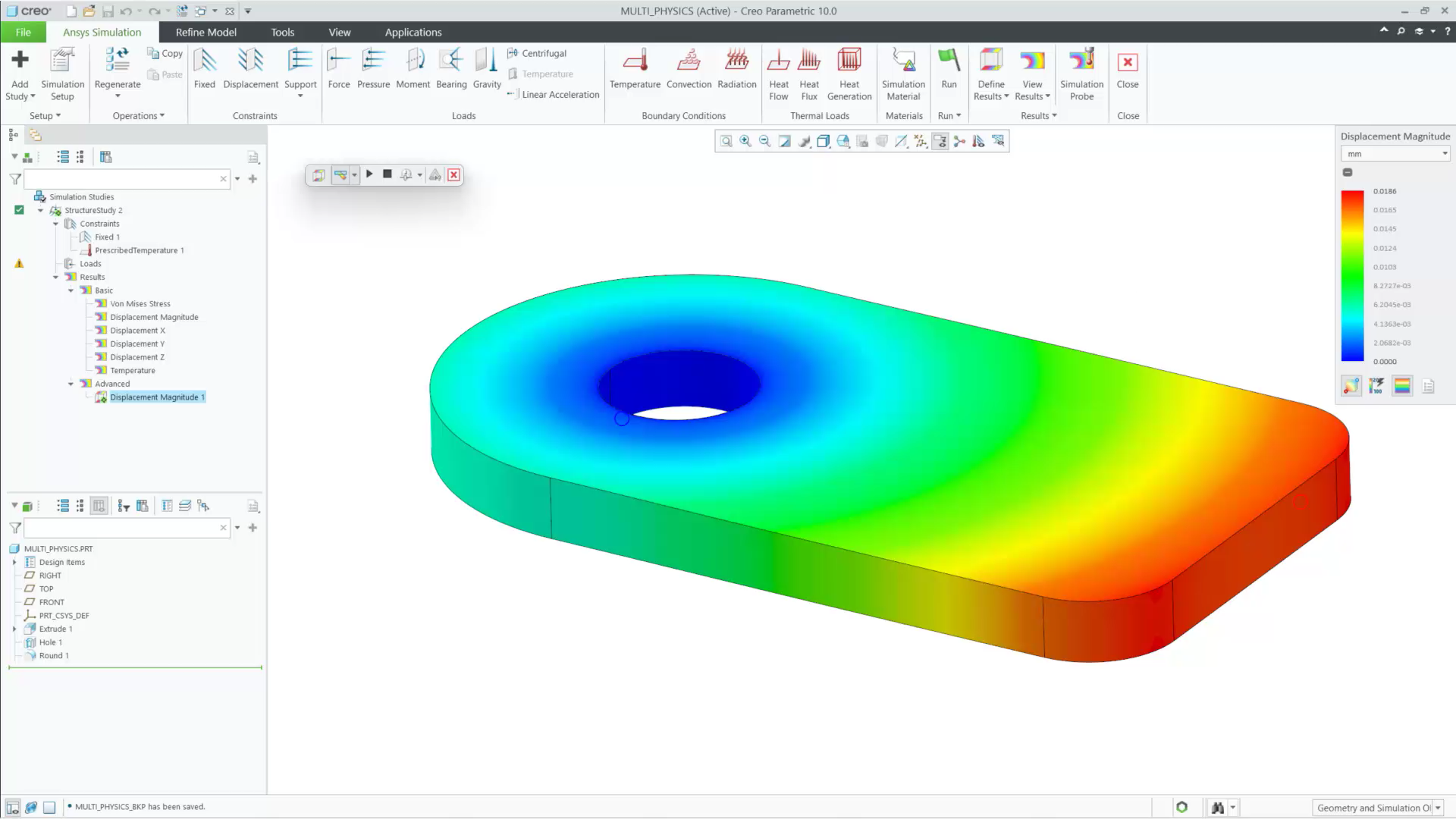 Creo Ansys - Combined Analysis (thermal-stress) | tutorial | PTC ...