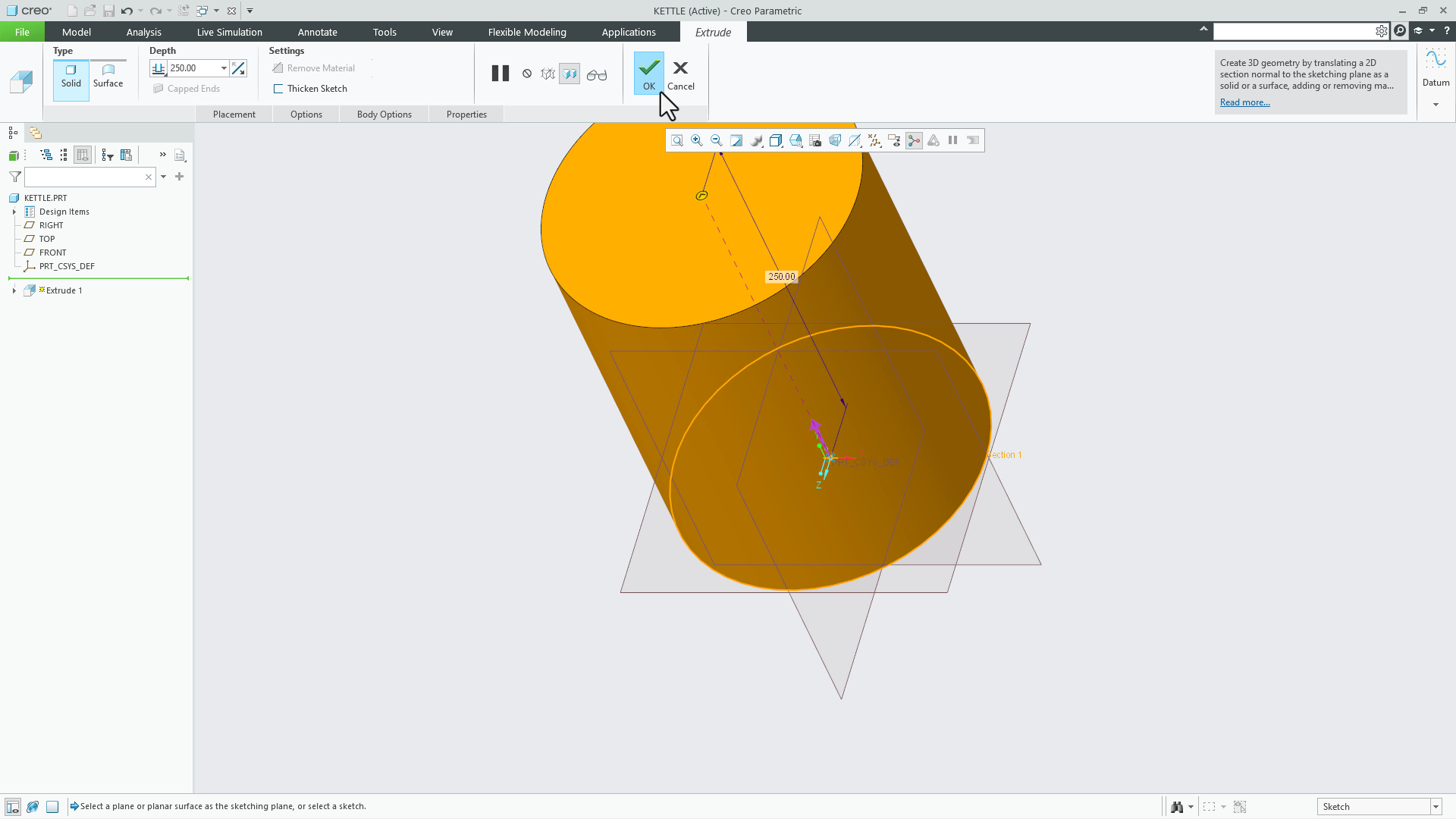 Create Extrude Features | tutorial | Playlist | PTC Learning Connector