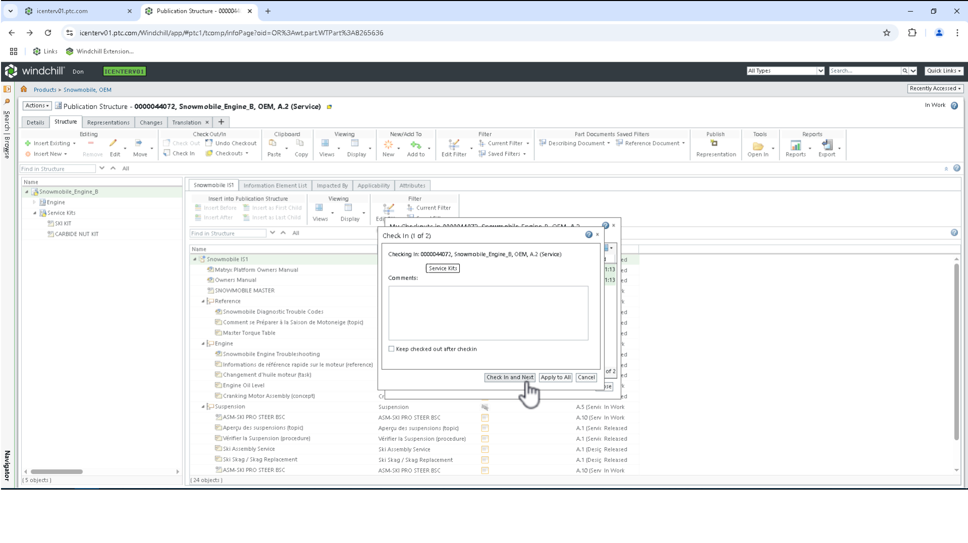 Build a Publication Structure from an Information Structure | tutorial | PTC Learning Connector