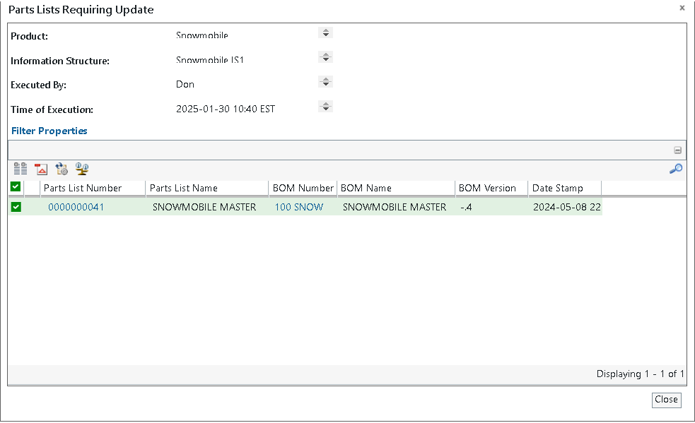 Update Parts Lists After Source Changes | tutorial | PTC Learning Connector