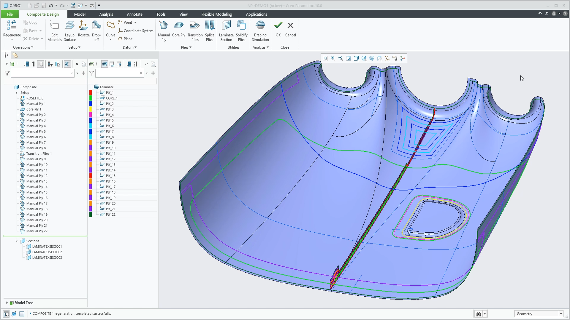 Splice Composite Plies | tutorial | PTC Learning Connector