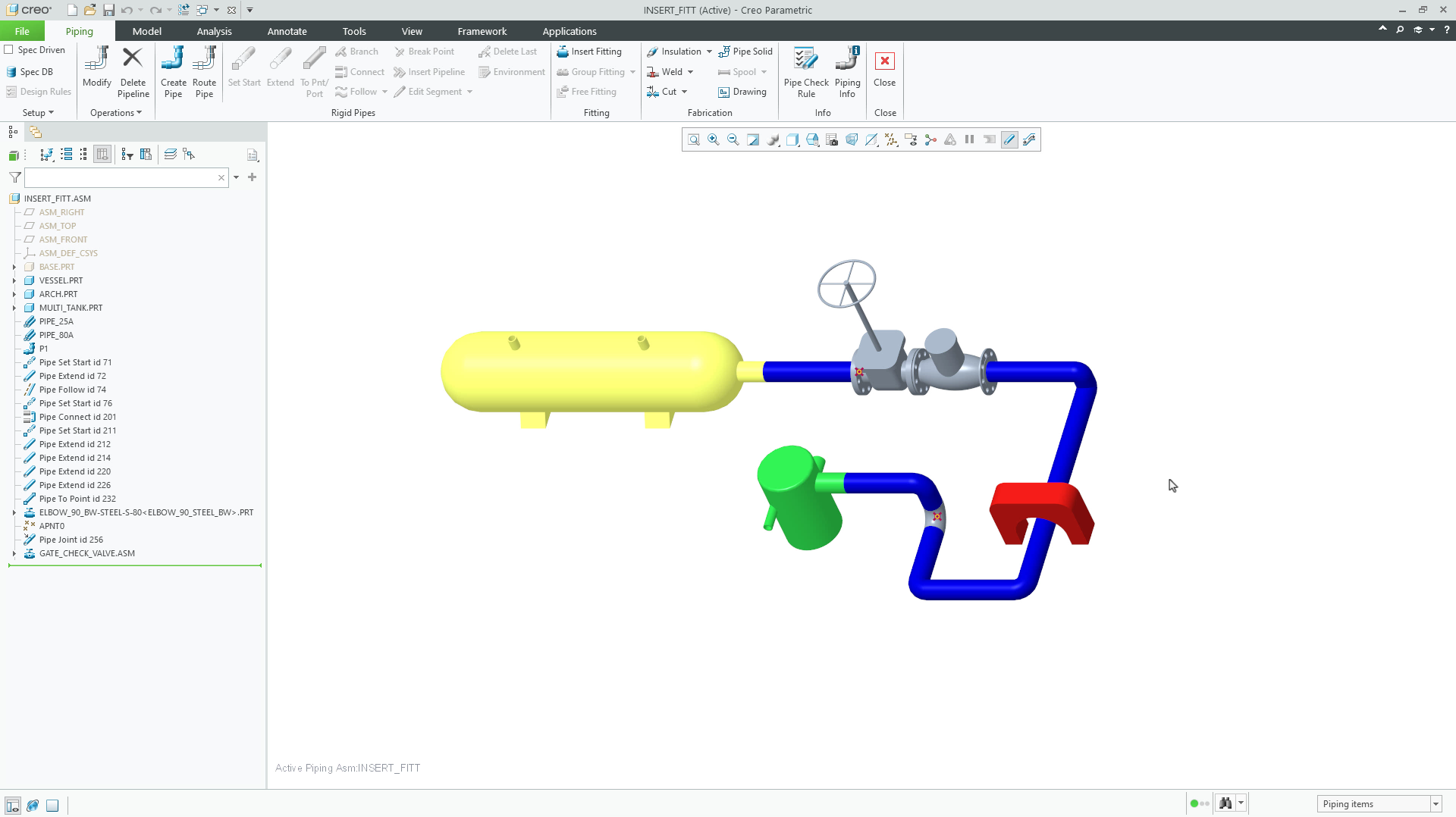 Insert Piping Fittings | tutorial | Playlist | PTC Learning Connector