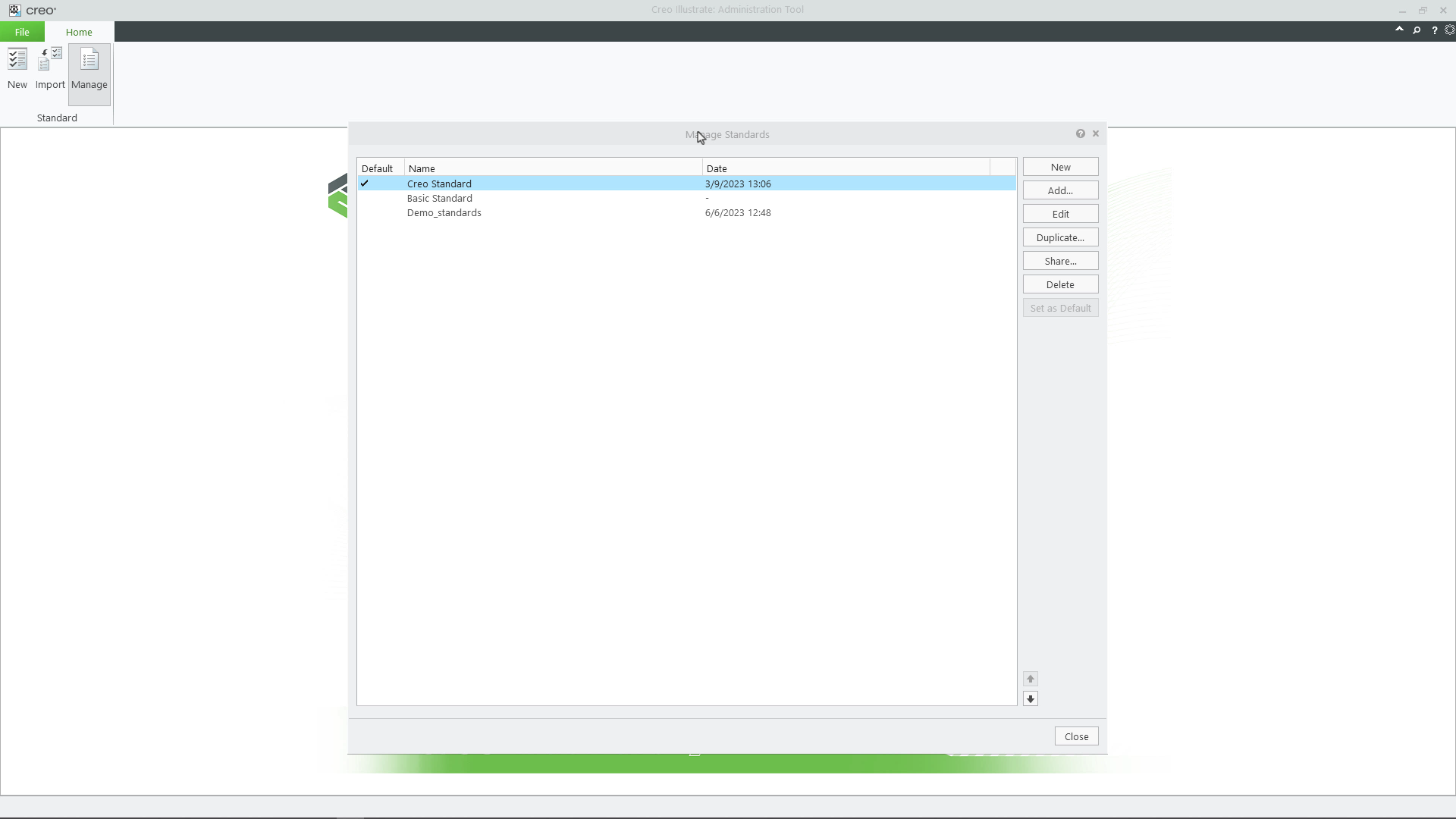 Lock and Unlock Standards in the Administration Tool | tutorial | PTC Learning Connector