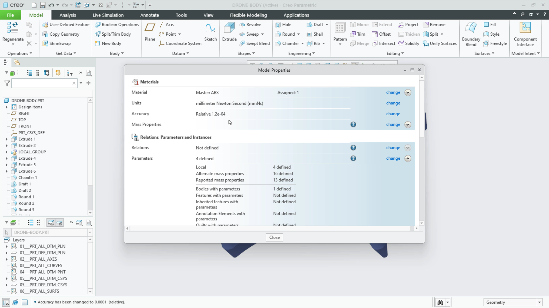 View and Edit Model Properties | tutorial | PTC Learning Connector