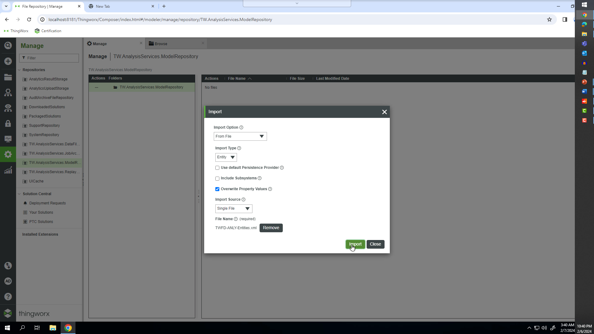 Set up Environment | tutorial | PTC Learning Connector