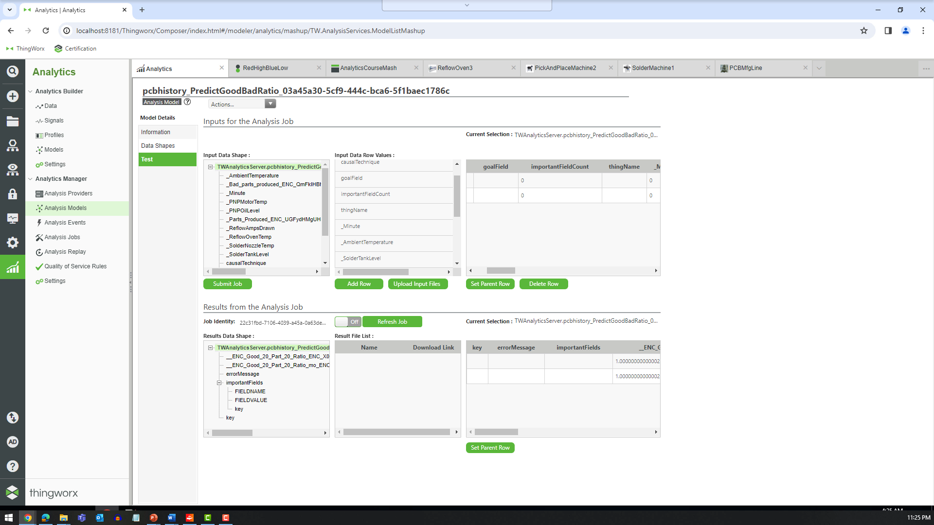 Publish and Test the Predictive Model | tutorial | PTC Learning Connector