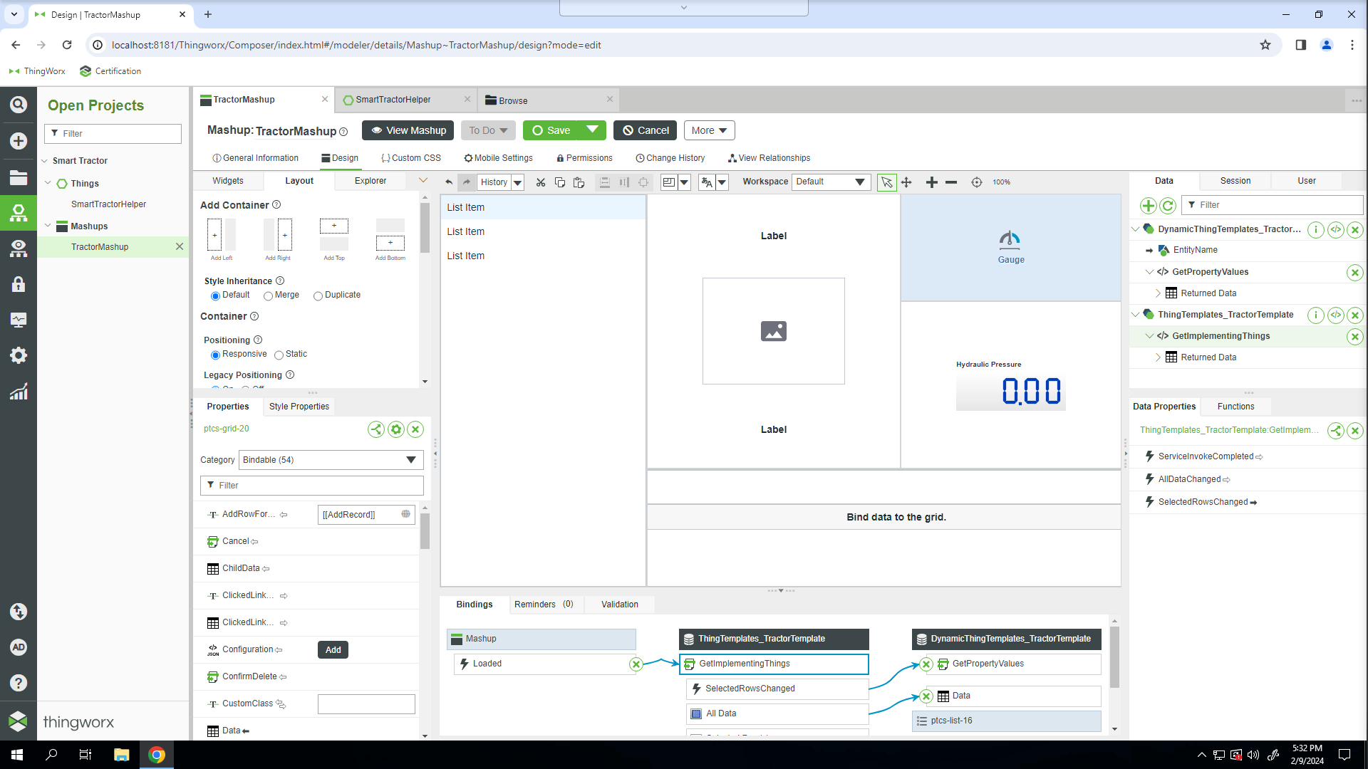 Test the Mashup | tutorial | PTC Learning Connector