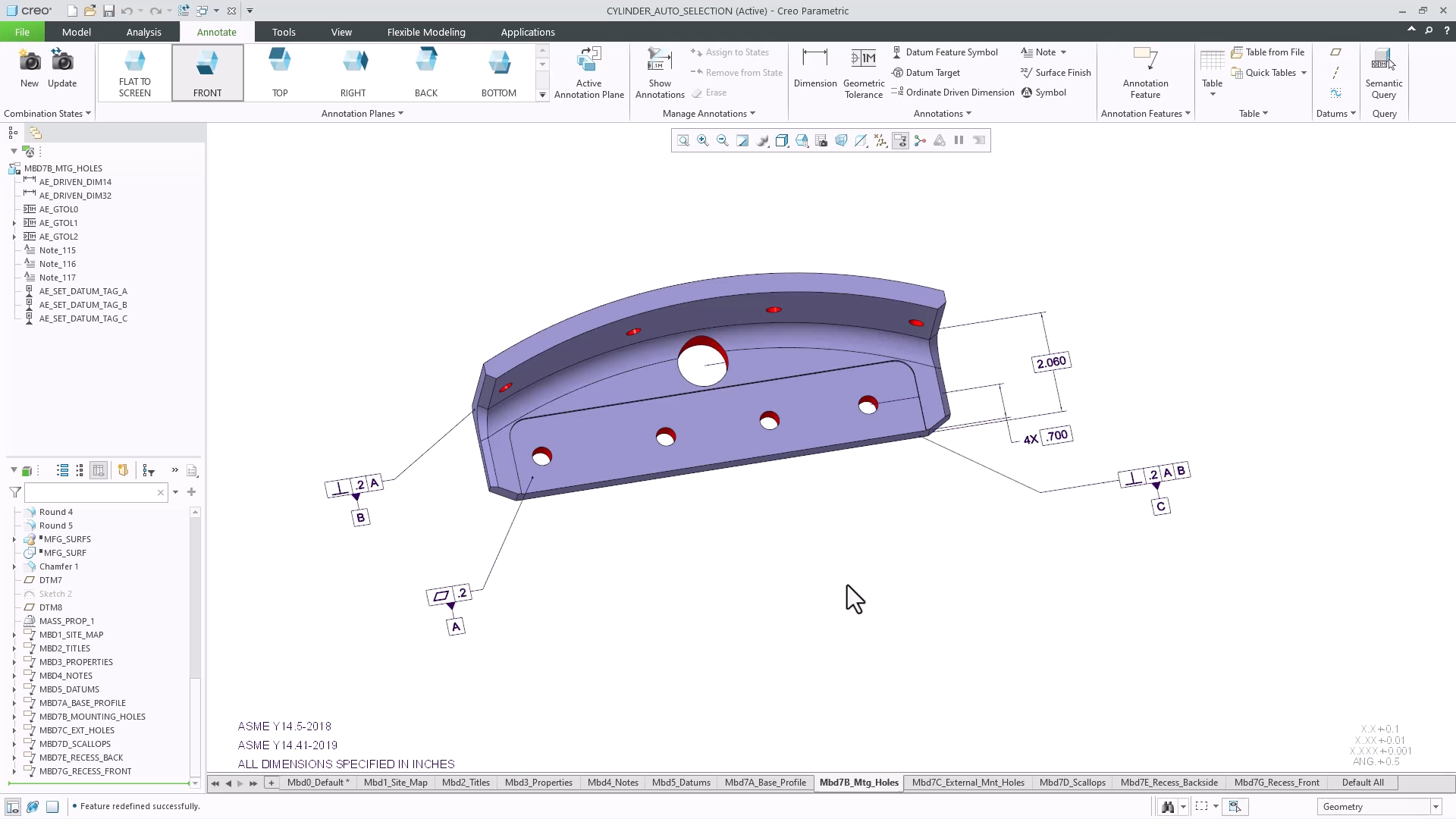 Cylindrical Surface Selection for MBD Annotations | tutorial | PTC ...