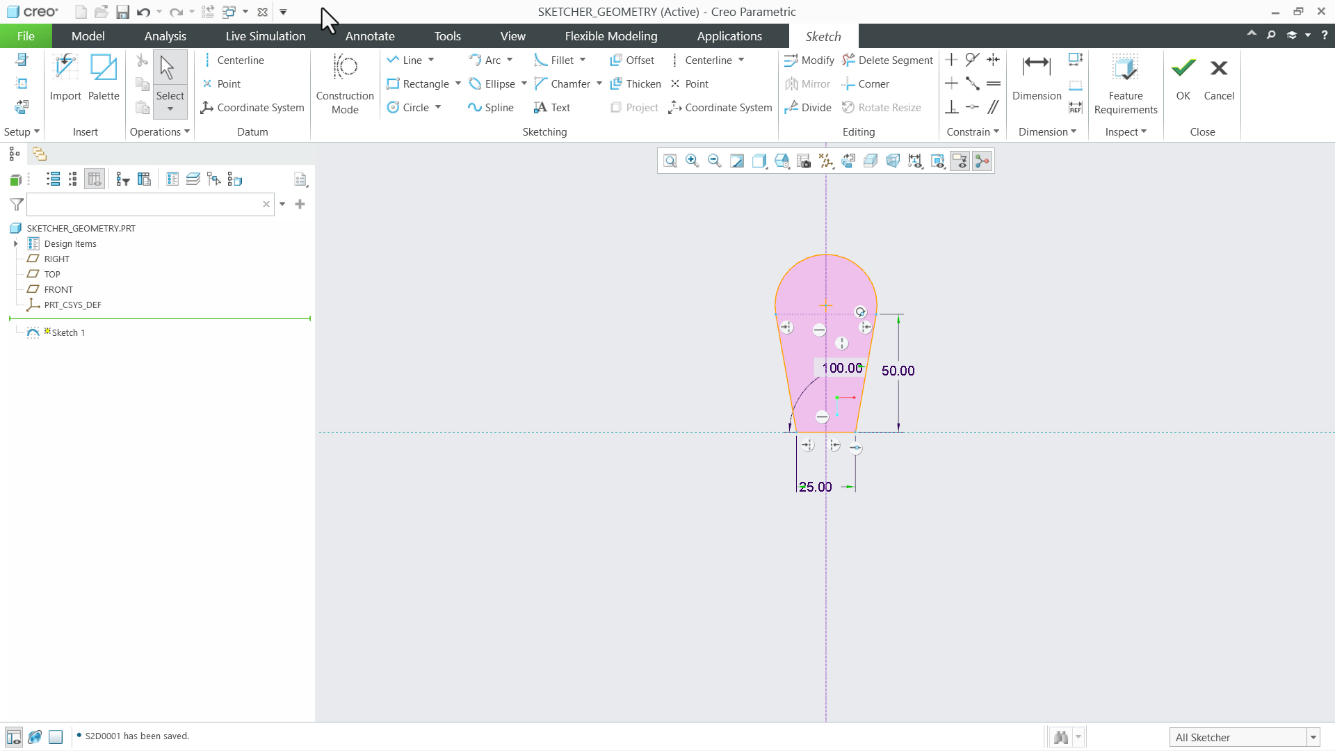 Get Started with Sketcher | tutorial | PTC Learning Connector