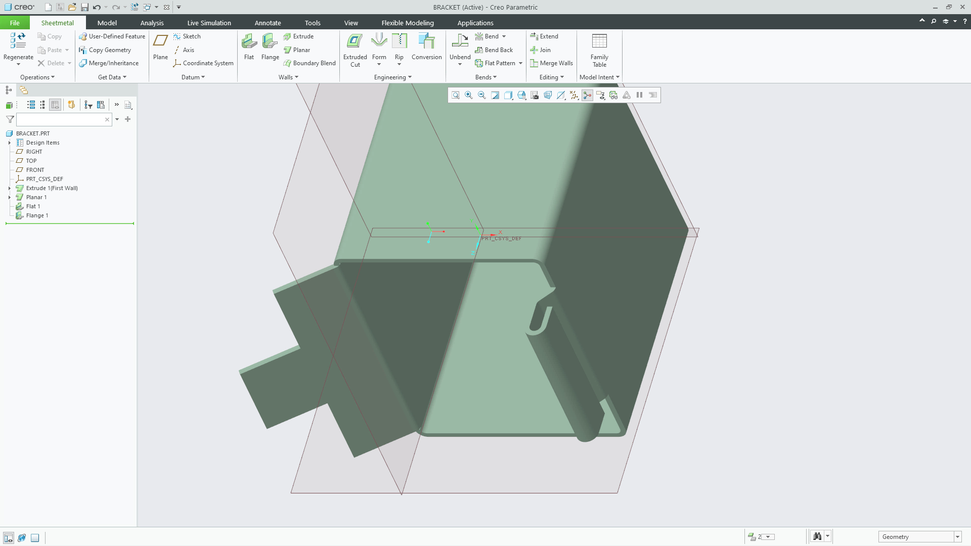Create Flange and Hem Walls | tutorial | Playlist | PTC Learning Connector