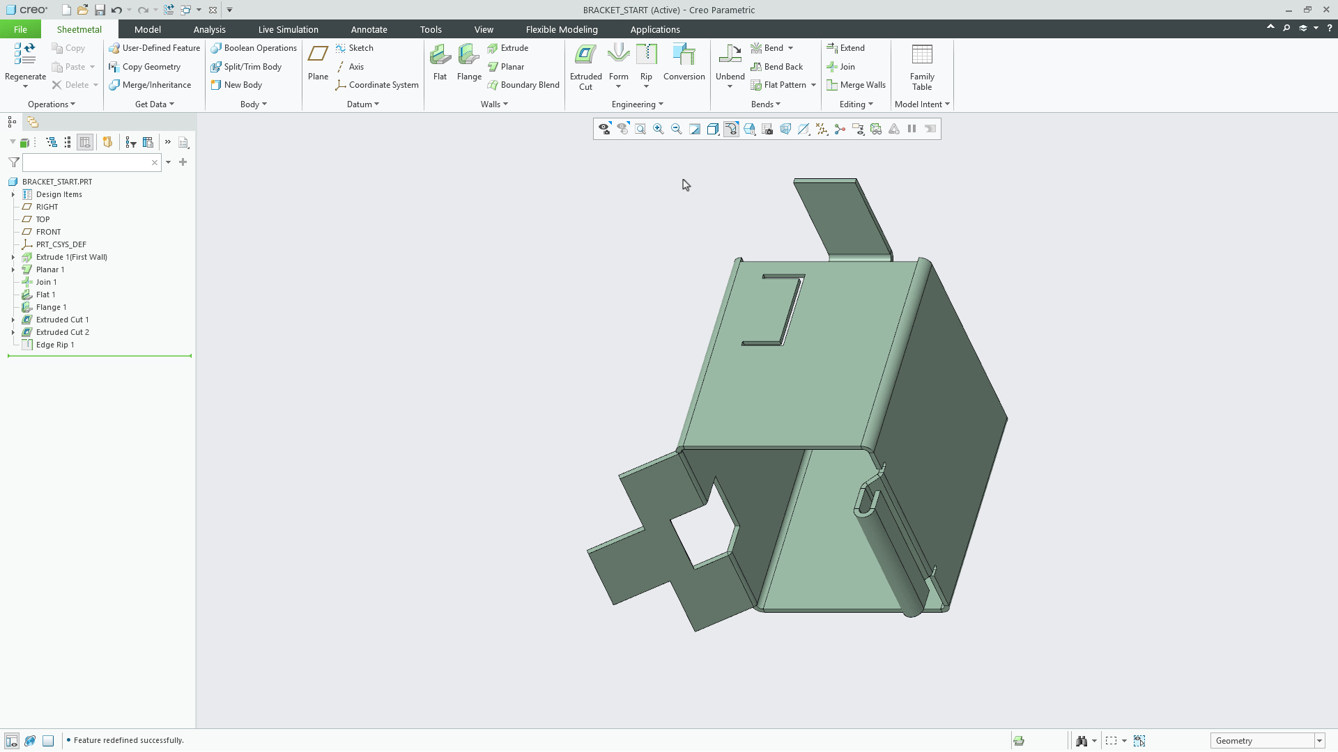 Bend and Corner Relief Options | tutorial | PTC Learning Connector