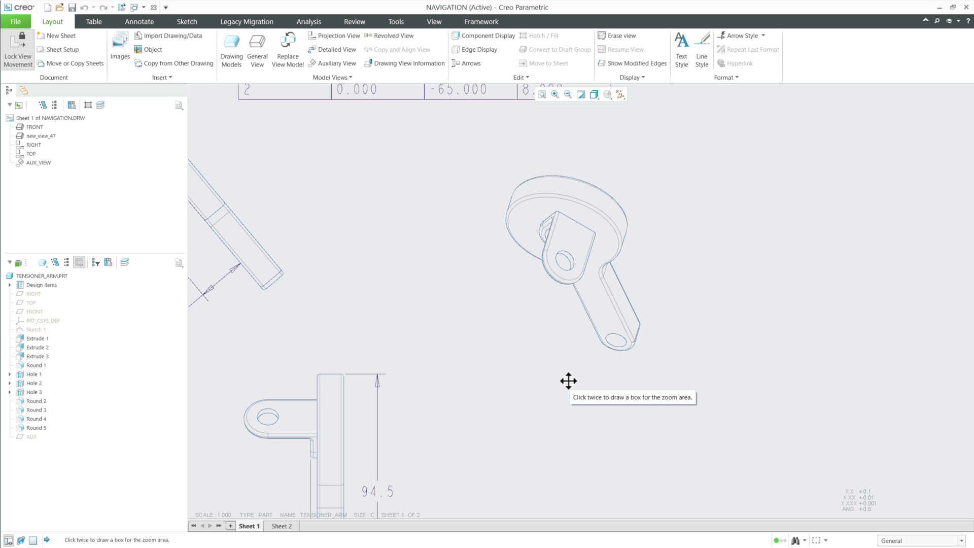 Create and Format a Drawing | tutorial | PTC Learning Connector