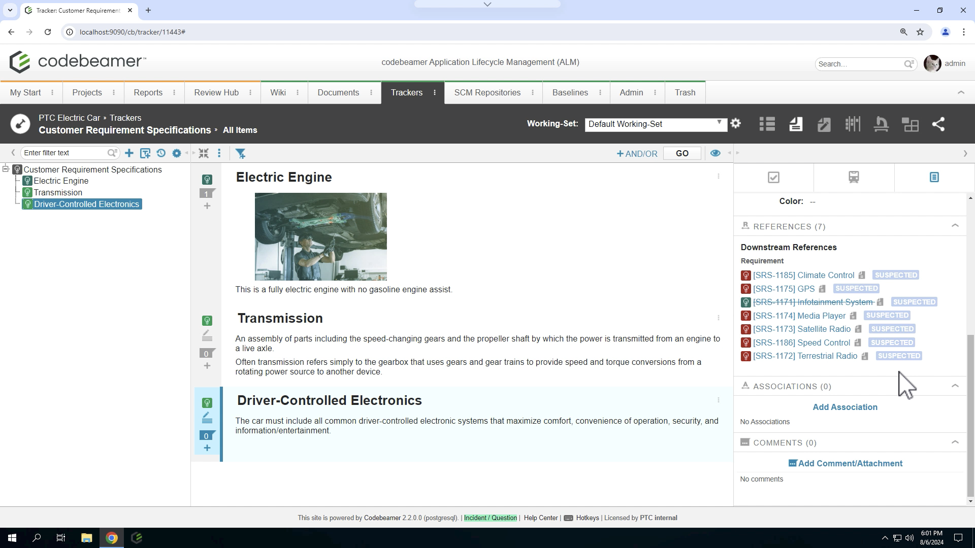 Explore System Requirements and Downstream References | tutorial | PTC Learning Connector