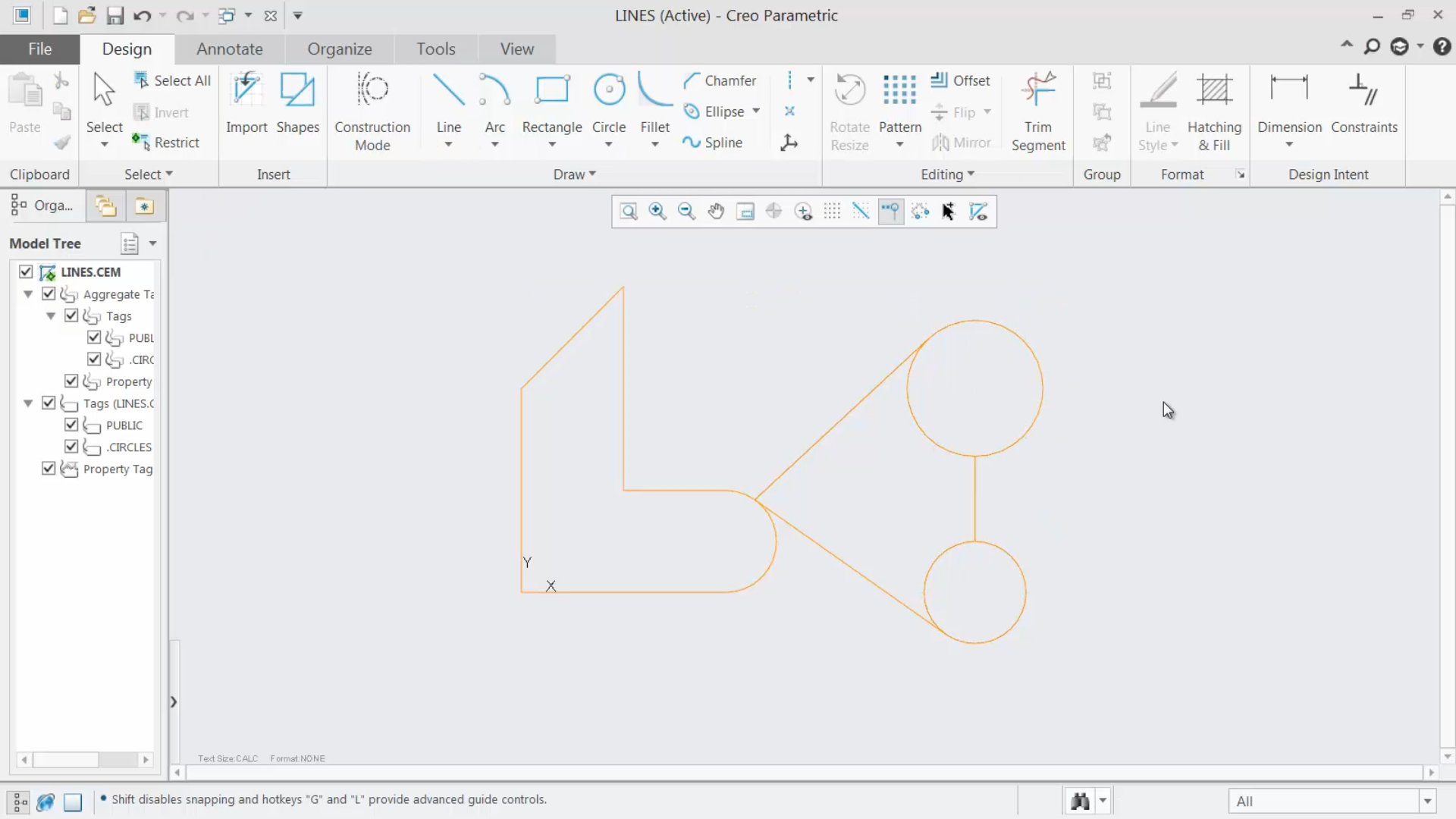 Sketching Lines | tutorial | PTC Learning Connector