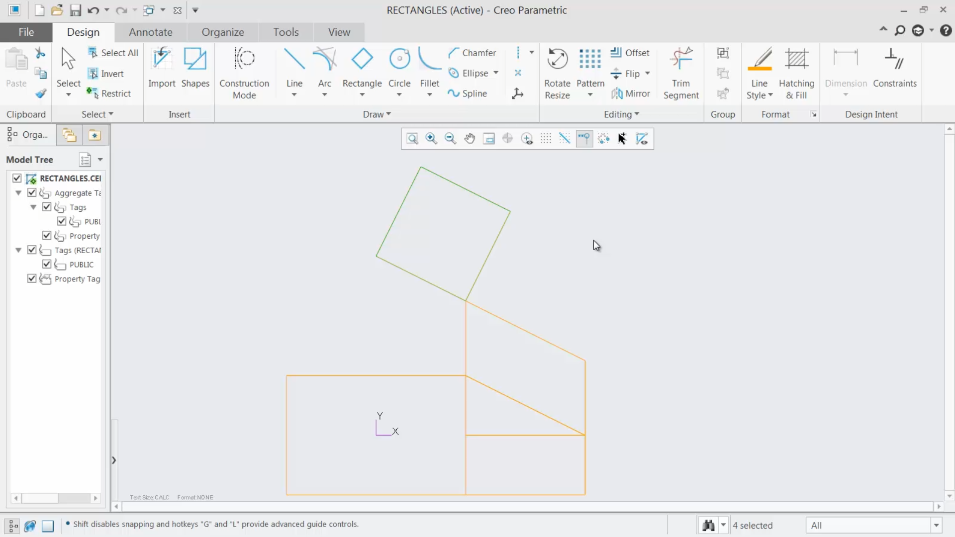 Sketching Rectangles and Parallelograms | tutorial | PTC Learning Connector