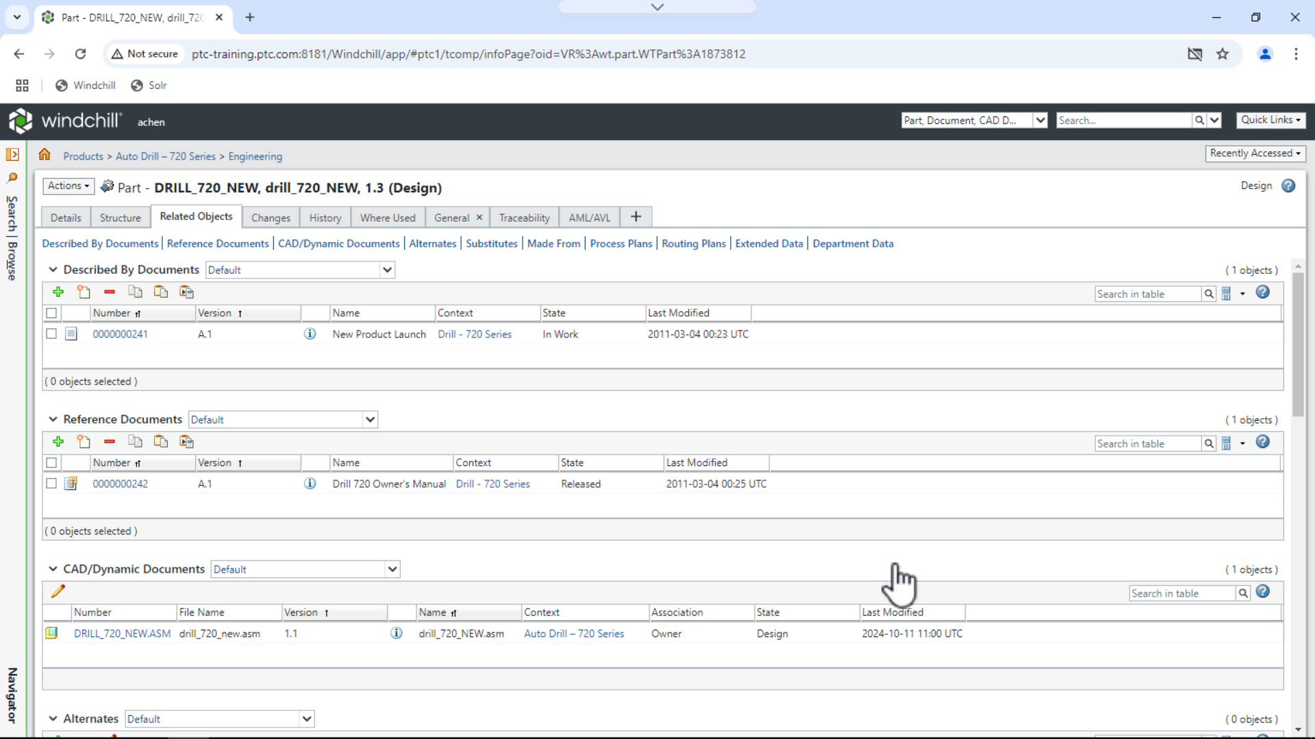 Associate Windchill Parts with Documents (Optional) | tutorial | PTC Learning Connector