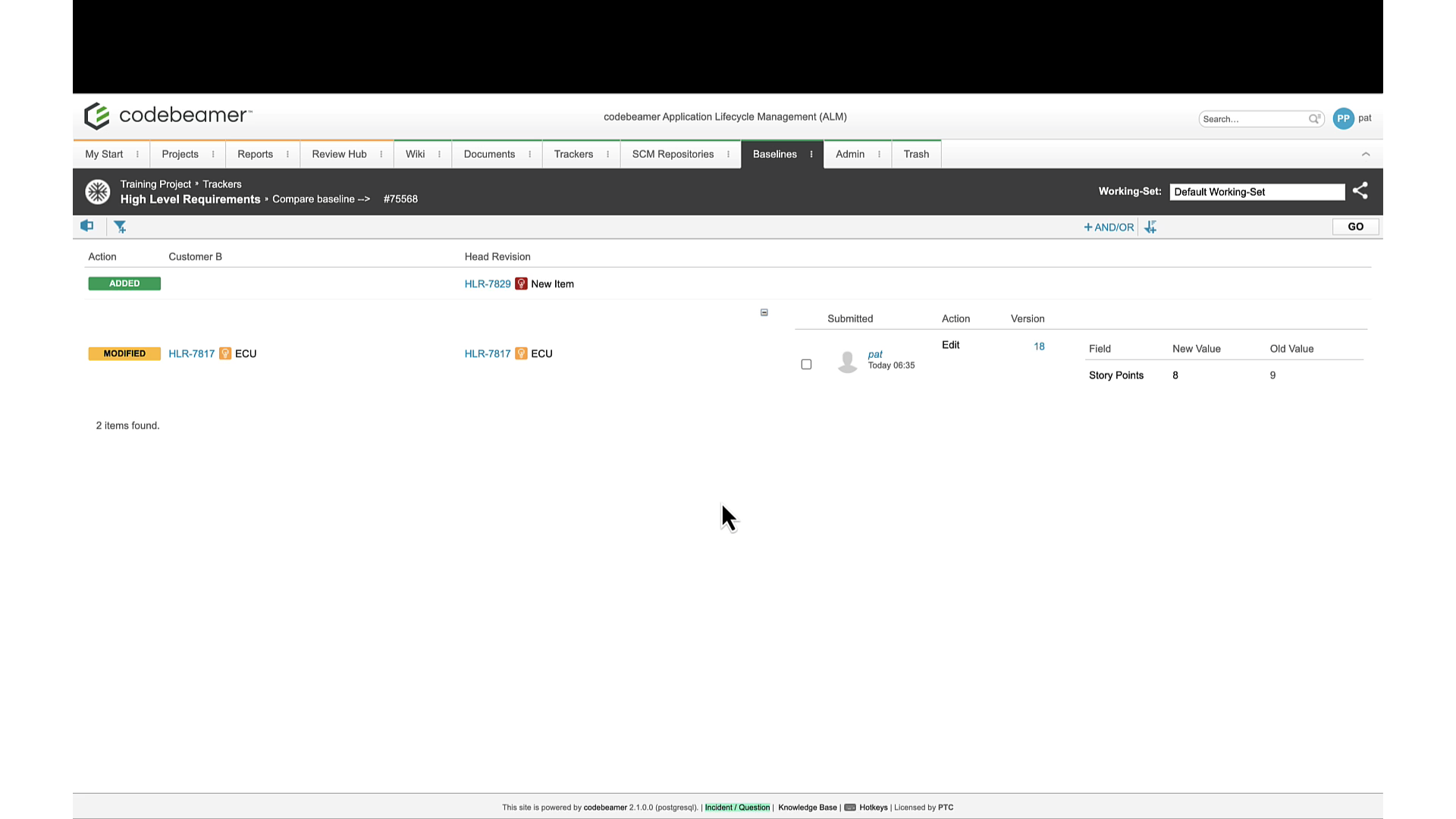 Explore Versioning and Baselines | tutorial | PTC Learning Connector