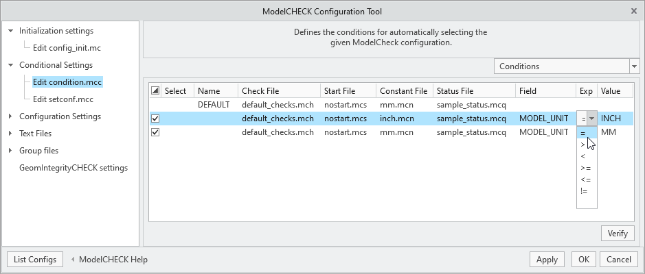 Set up the Condition.mcc File | tutorial | PTC Learning Connector