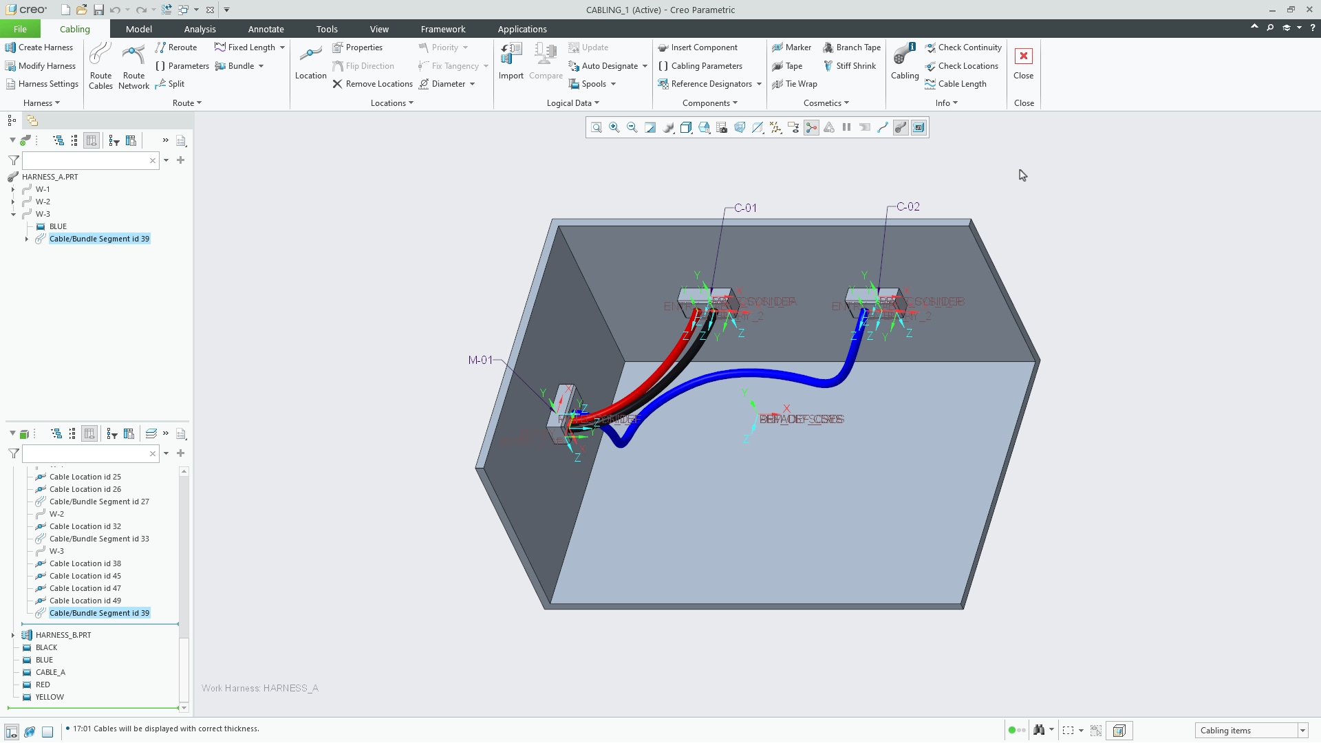 Route a Wire and Insert Wire Locations | tutorial | Playlist | PTC Learning Connector