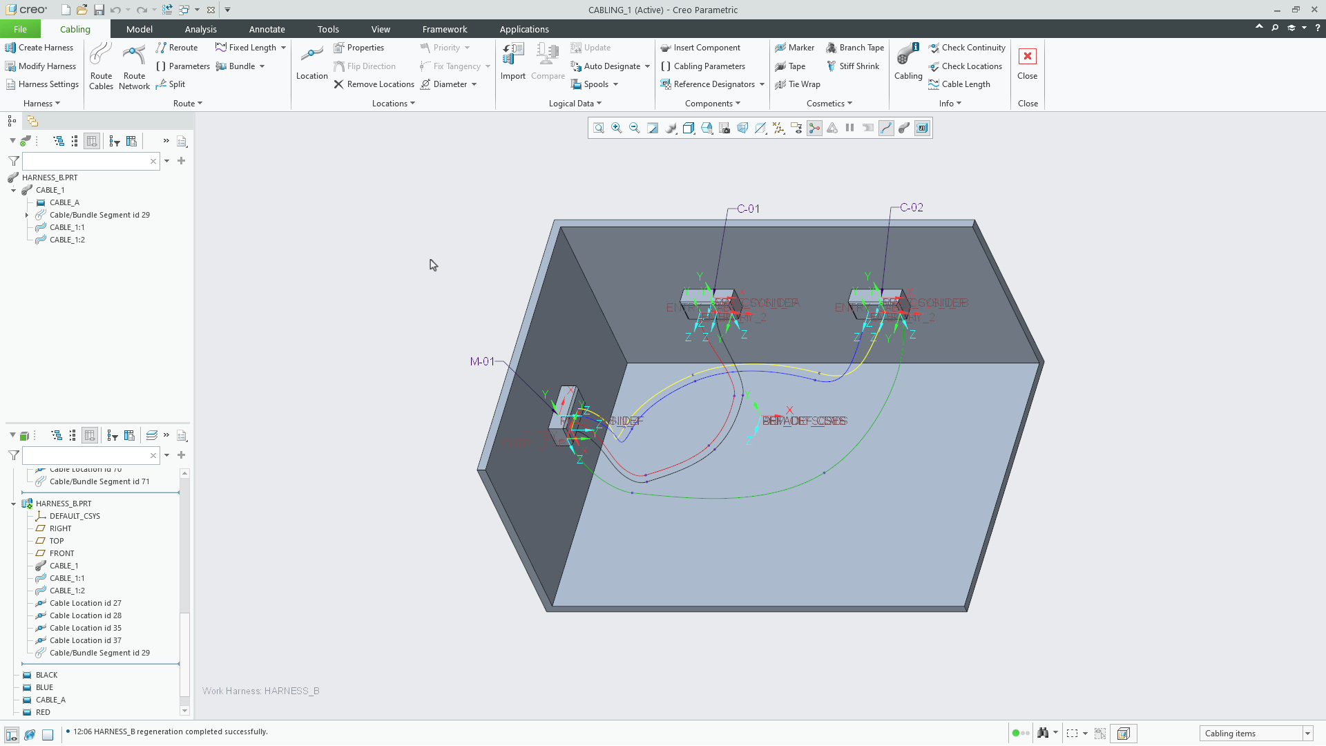 Route a Cable and Insert Cable Locations | tutorial | Playlist | PTC ...