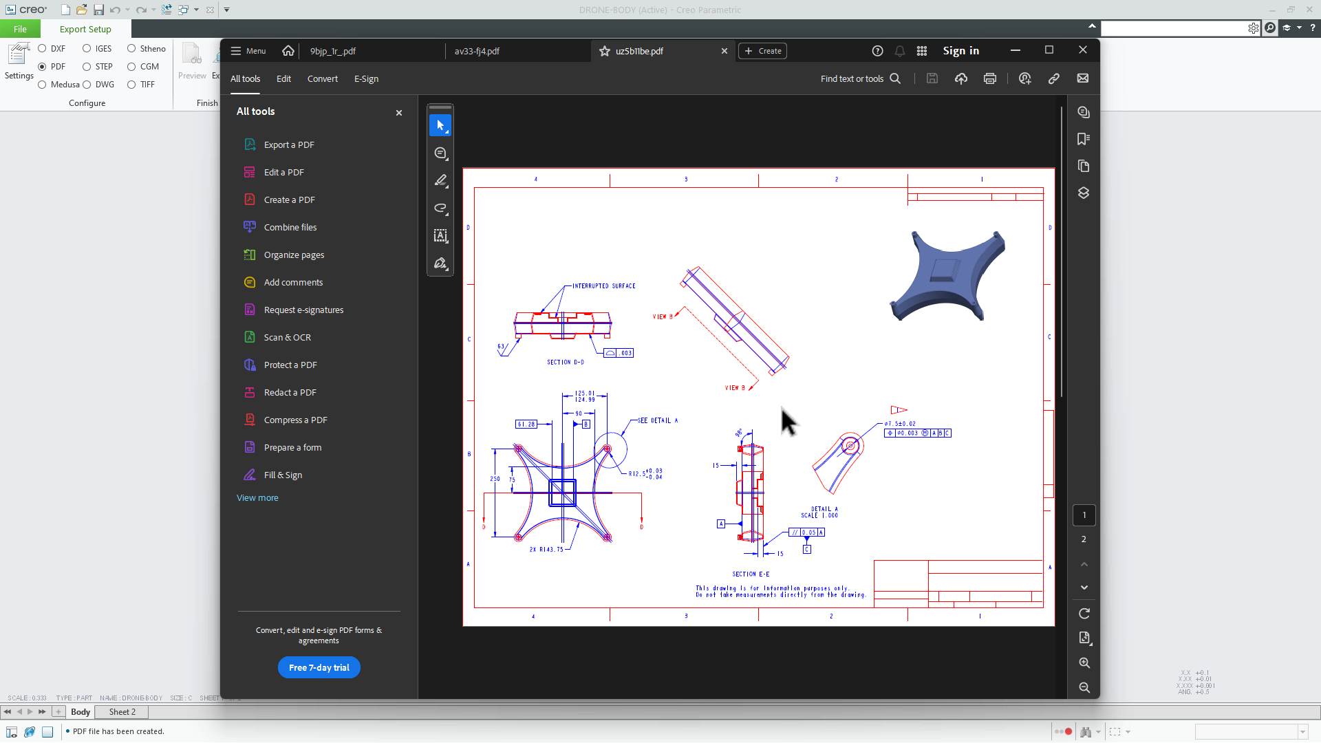 Export 2D Drawings to PDF Using a Pen Table | tutorial | PTC Learning ...