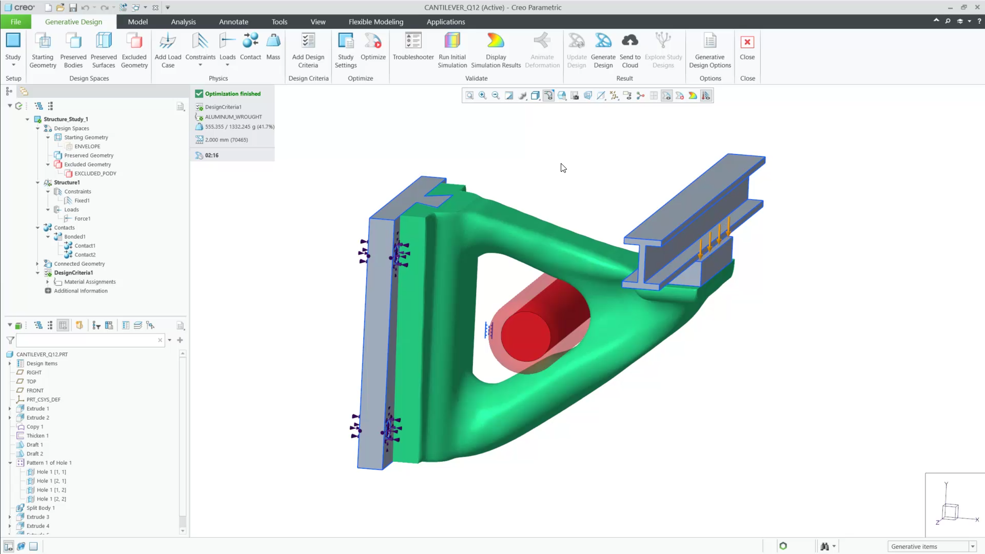 Generative Design Face Offset | tutorial | PTC Learning Connector