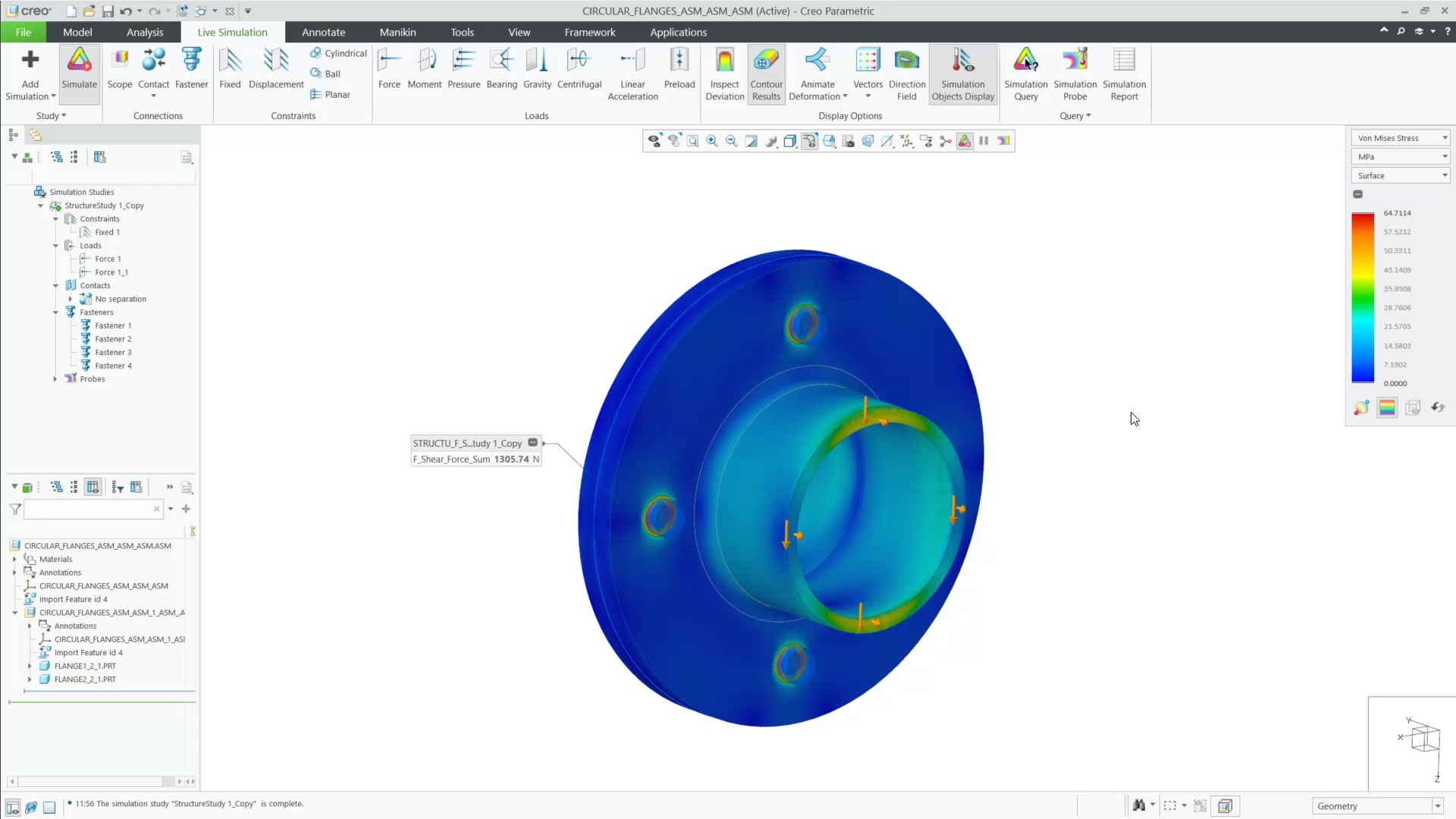 Bolted Structures and Related Features in Creo Simulation Live | tutorial | PTC Learning Connector