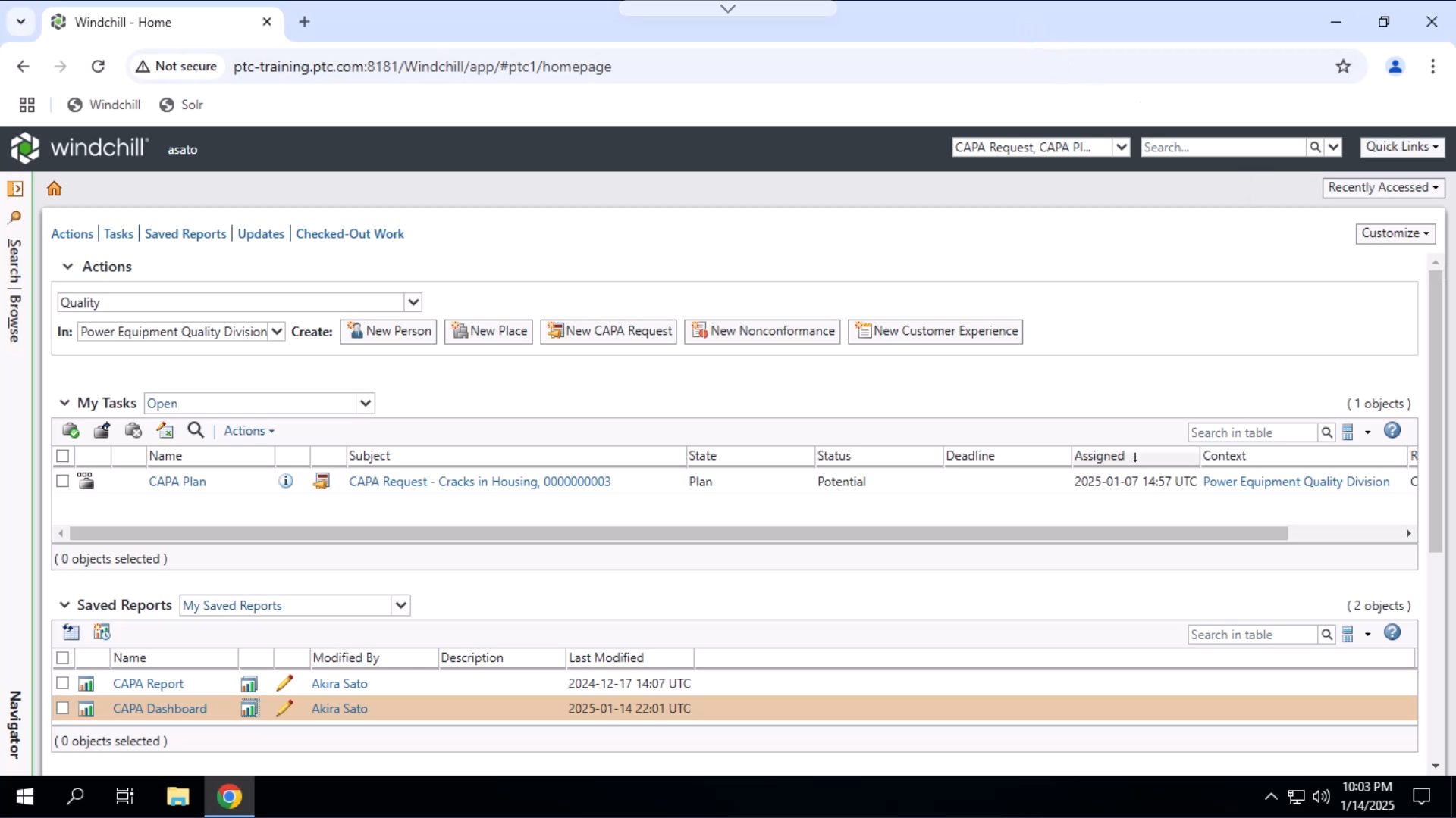 Create CAPA Dashboard | tutorial | PTC Learning Connector