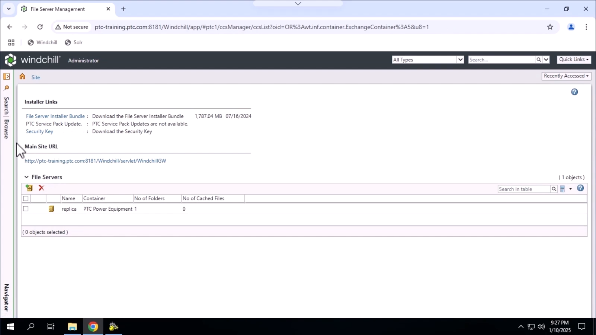 Configure the Replica Vault | tutorial | PTC Learning Connector